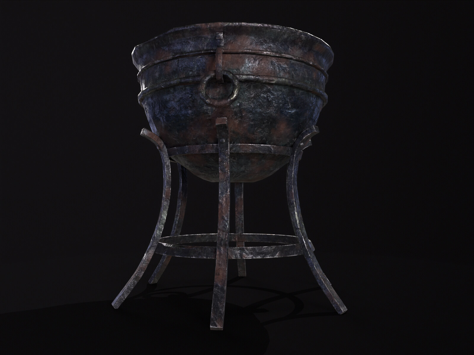 Old Metal Medieval Fire Pit Cauldron - 3D Model by clockworkcreations