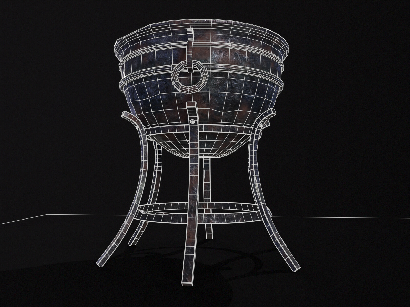 Old Metal Medieval Fire Pit Cauldron - 3D Model by clockworkcreations