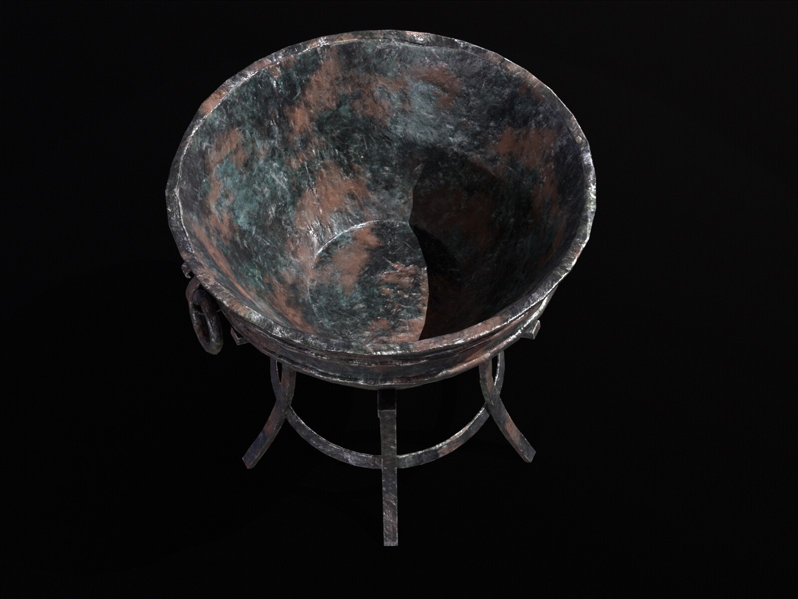 Old Metal Medieval Fire Pit Cauldron - 3D Model by clockworkcreations
