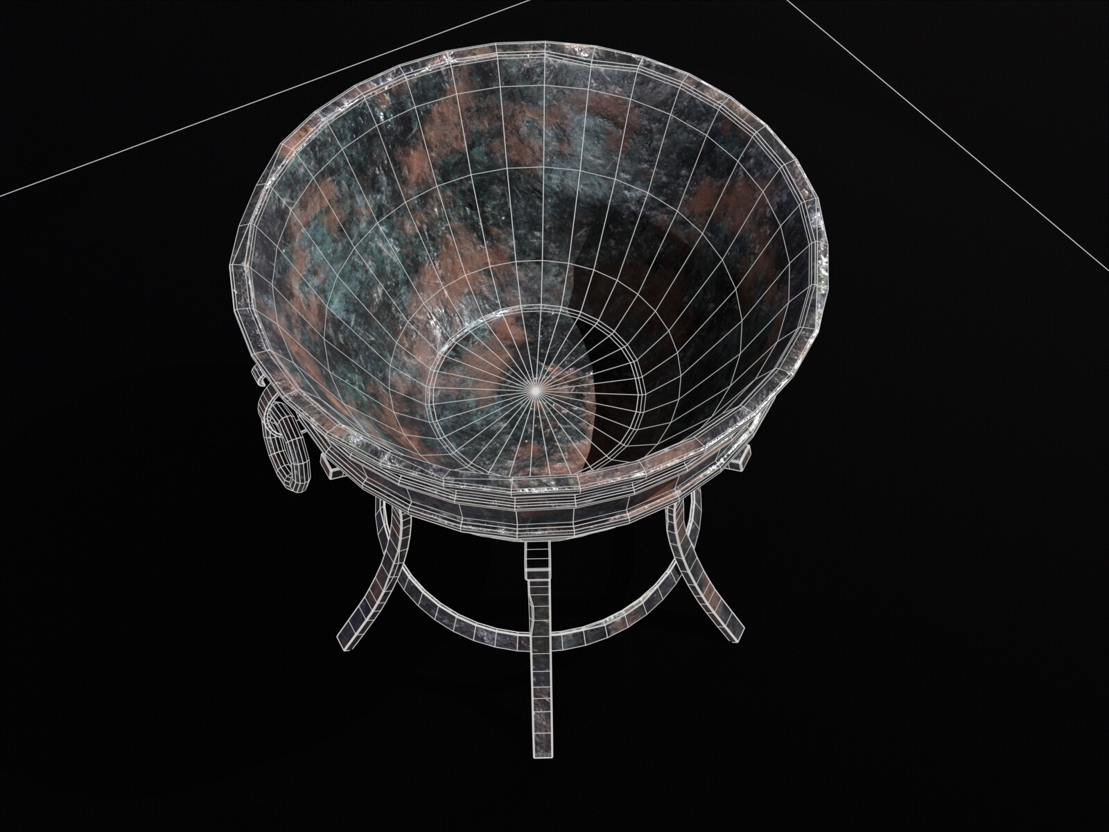 Old Metal Medieval Fire Pit Cauldron - 3D Model by clockworkcreations