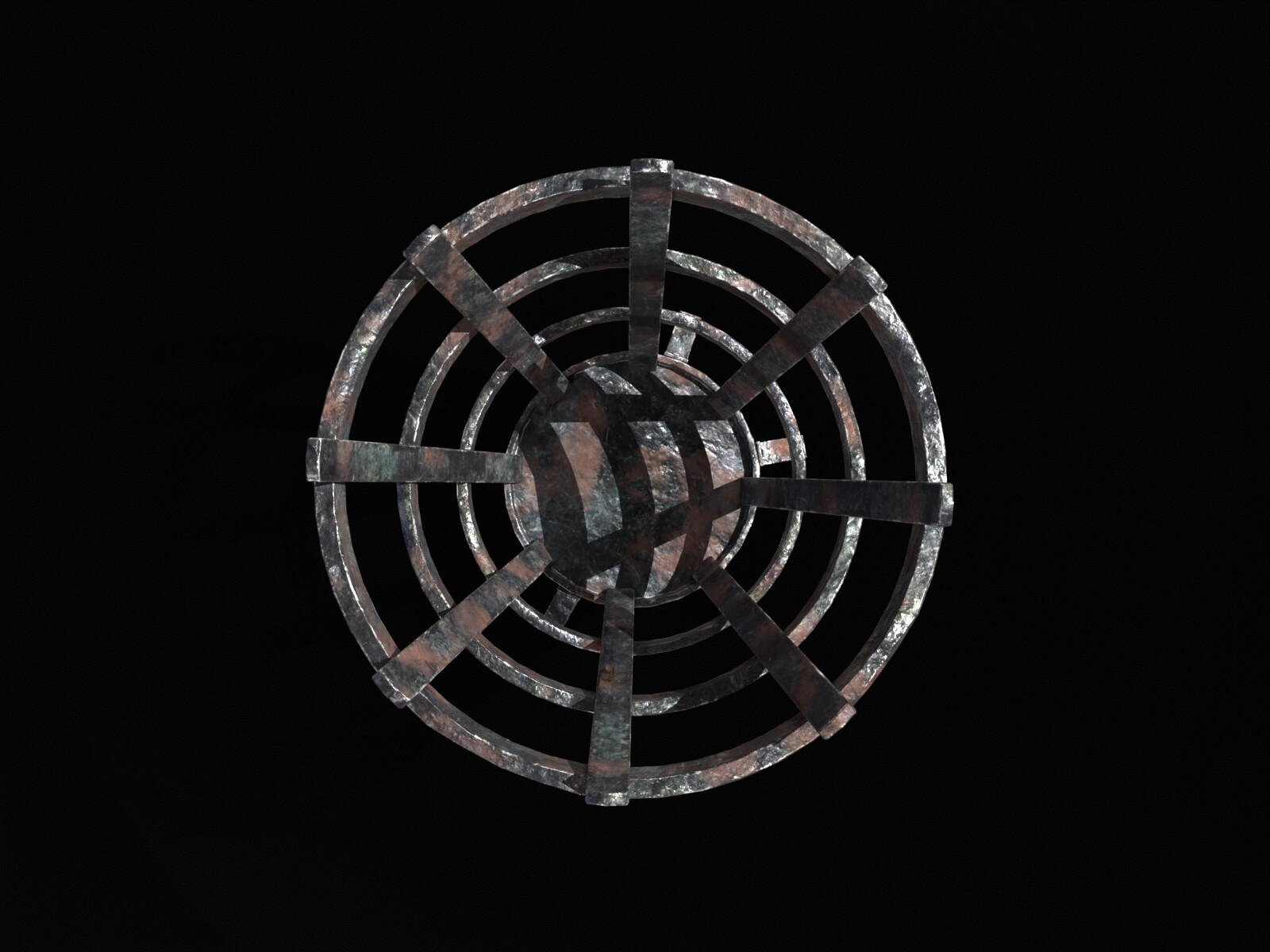 Old Metal Medieval Rounded Tiered Fire Pit - 3D Model by clockworkcreations