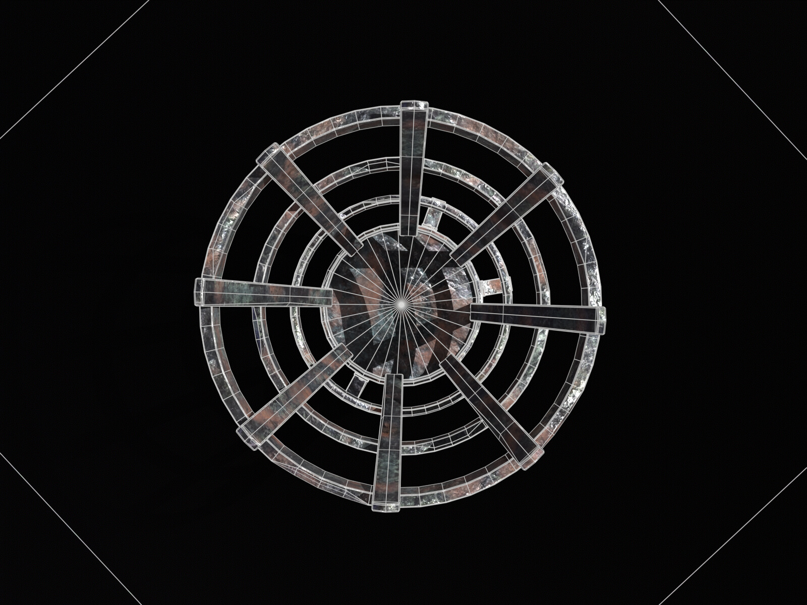 Old Metal Medieval Rounded Tiered Fire Pit - 3D Model by clockworkcreations
