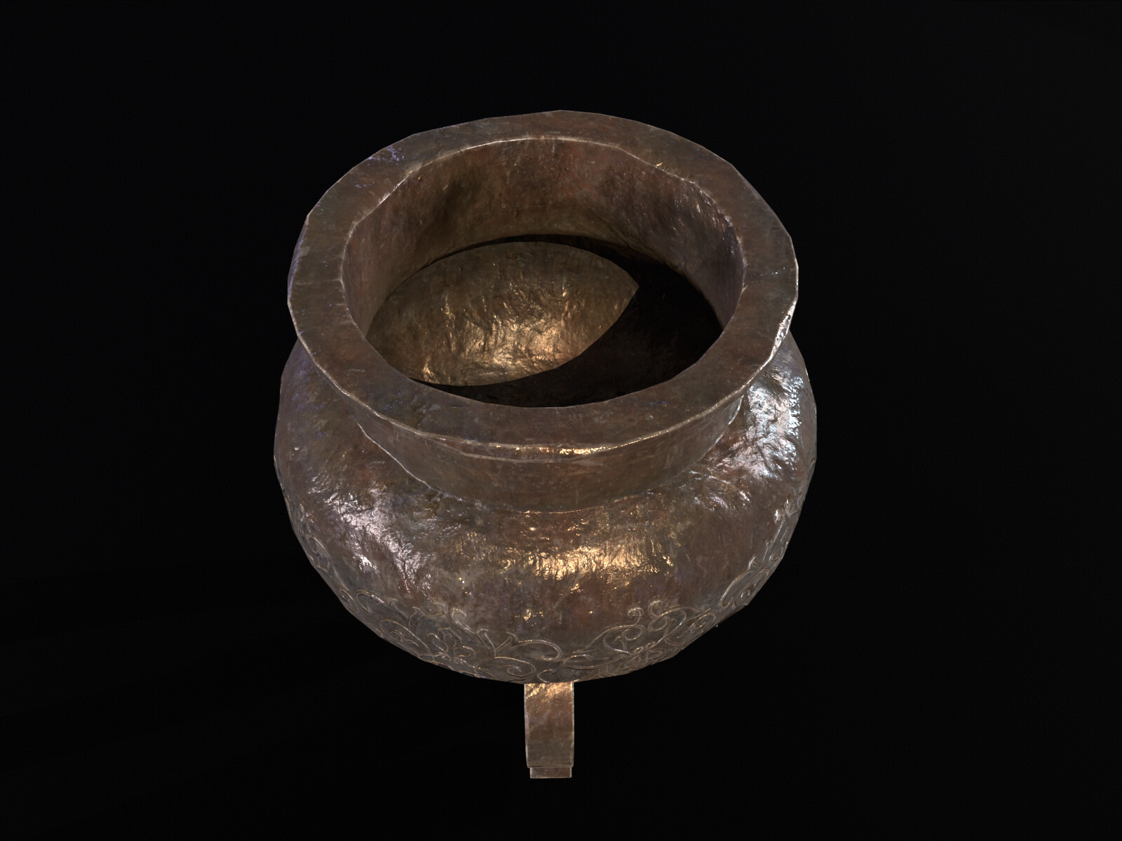 Old Quad Stand Cauldron - 3D Model by clockworkcreations