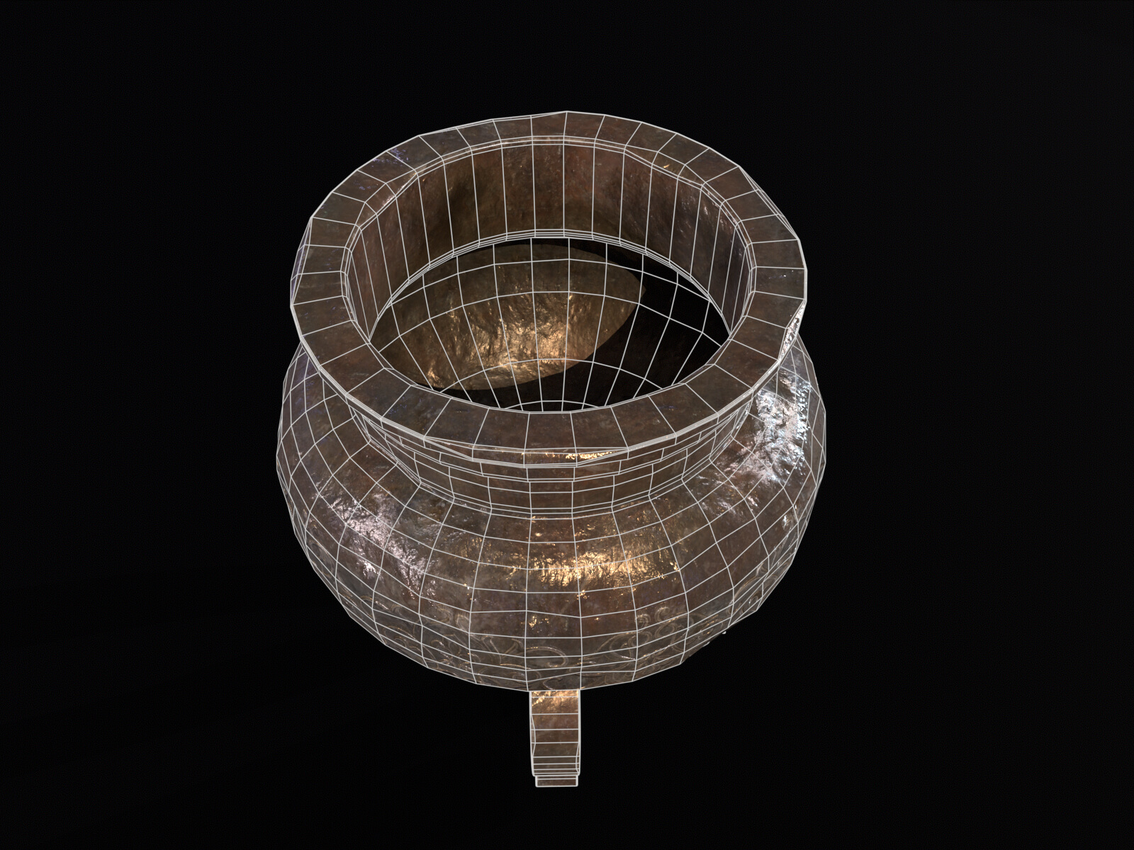 Old Quad Stand Cauldron - 3D Model by clockworkcreations