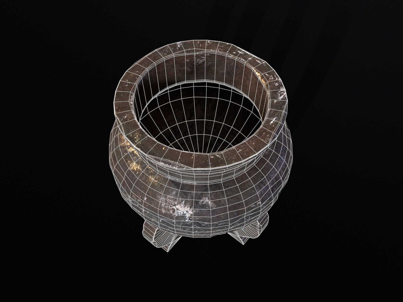 Old Quad Stand Cauldron - 3D Model by clockworkcreations