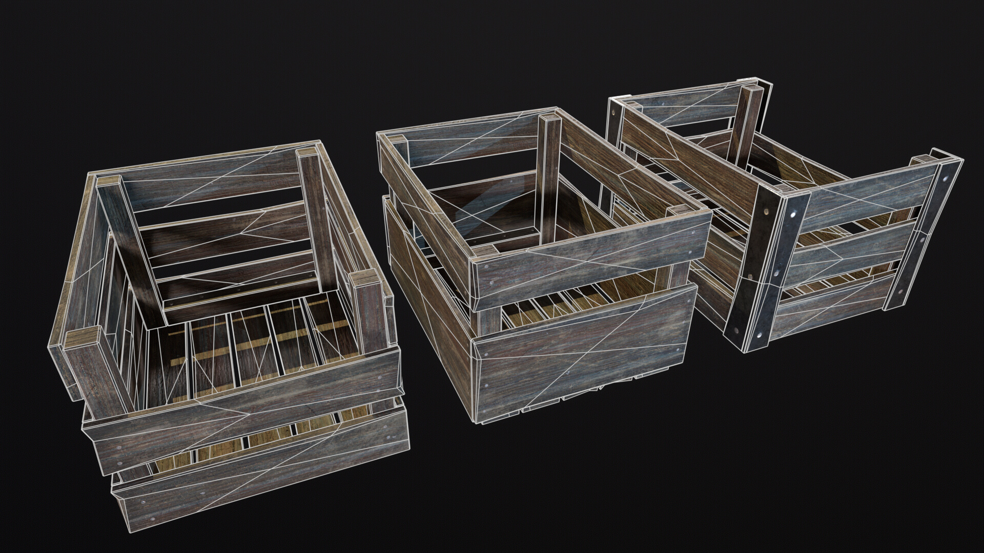 Old Used Medieval Crates - 3D Model by clockworkcreations
