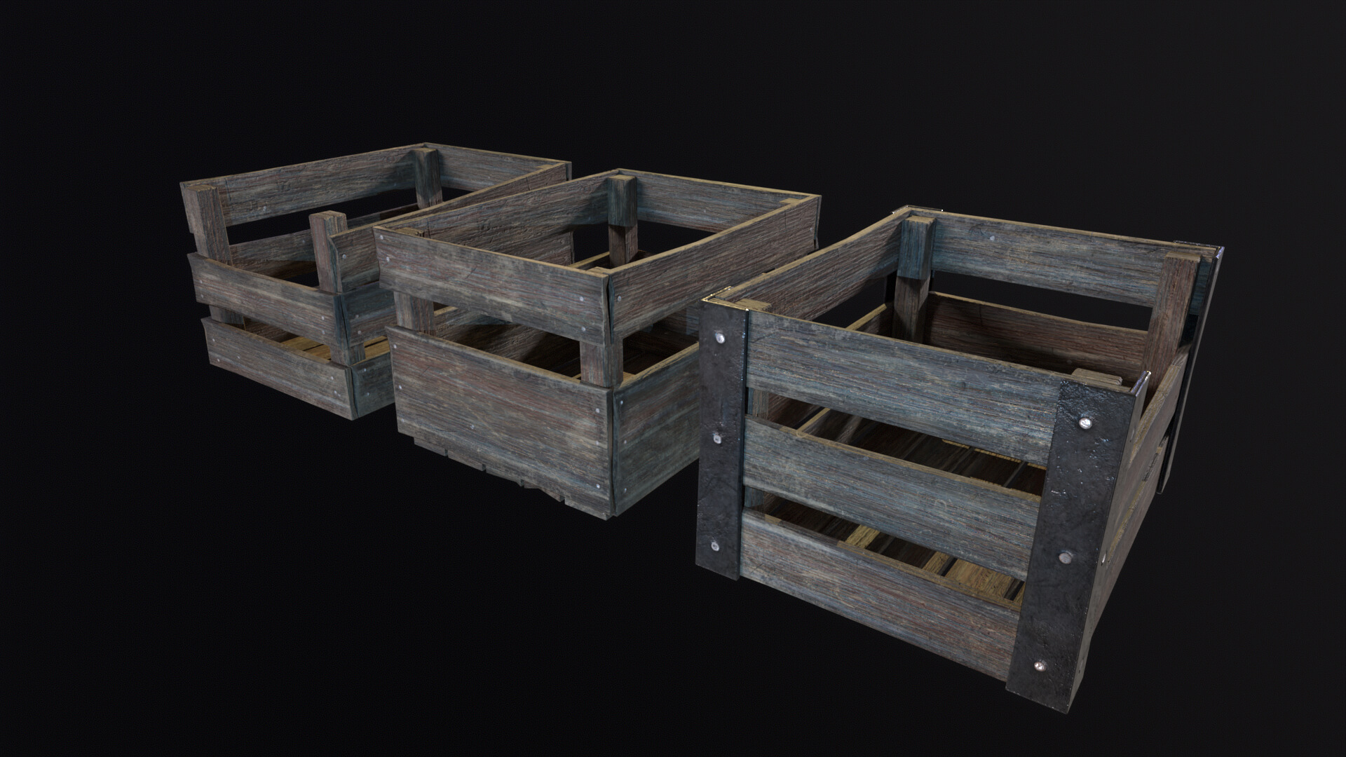 Old Used Medieval Crates - 3D Model by clockworkcreations