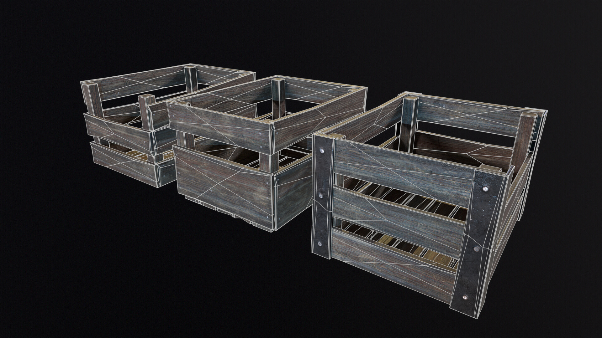 Old Used Medieval Crates - 3D Model by clockworkcreations