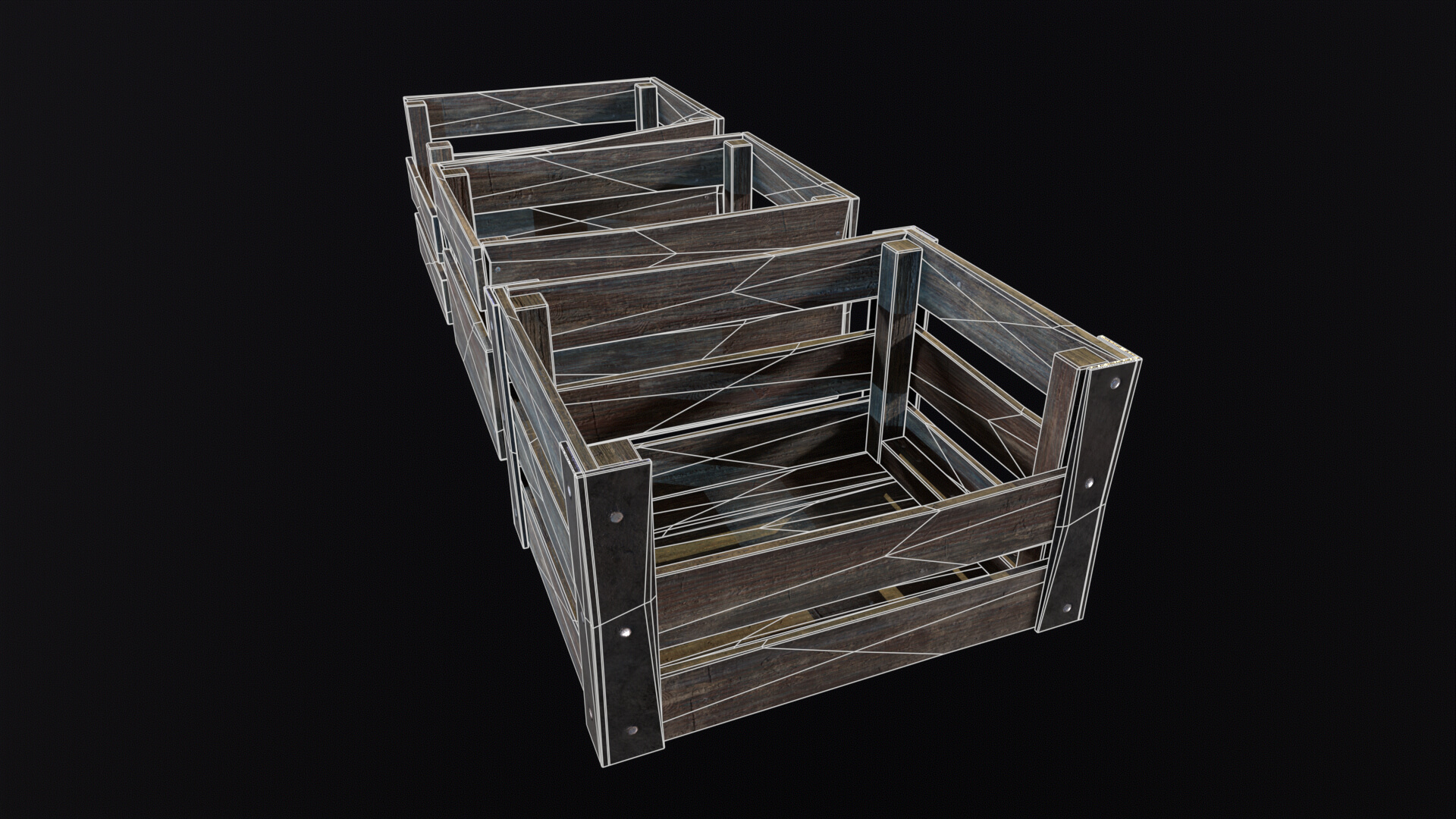Old Used Medieval Crates - 3D Model by clockworkcreations