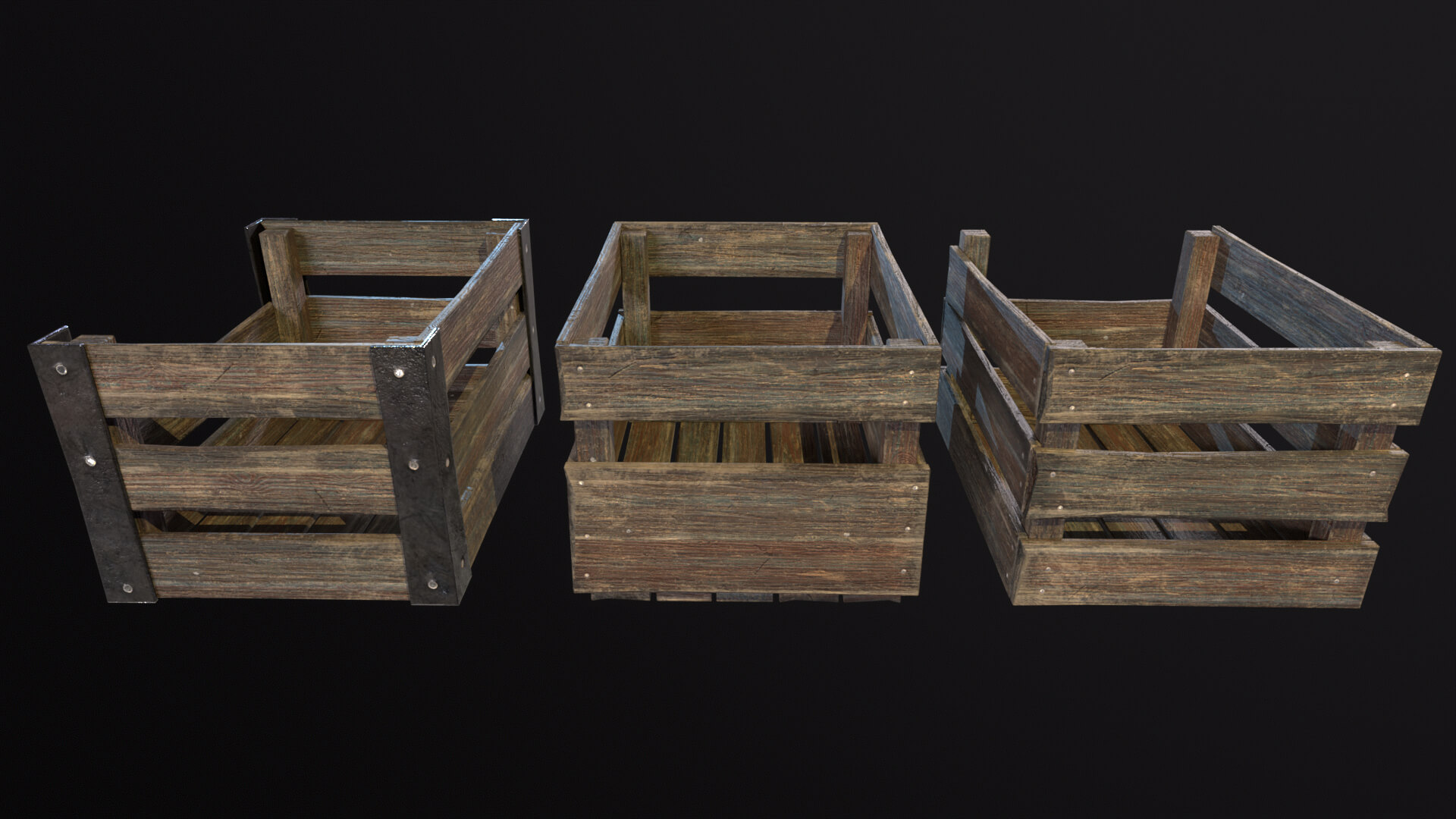 Old Used Medieval Crates - 3D Model by clockworkcreations