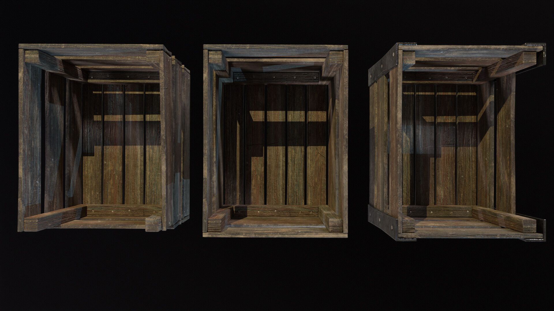 Old Used Medieval Crates - 3D Model by clockworkcreations