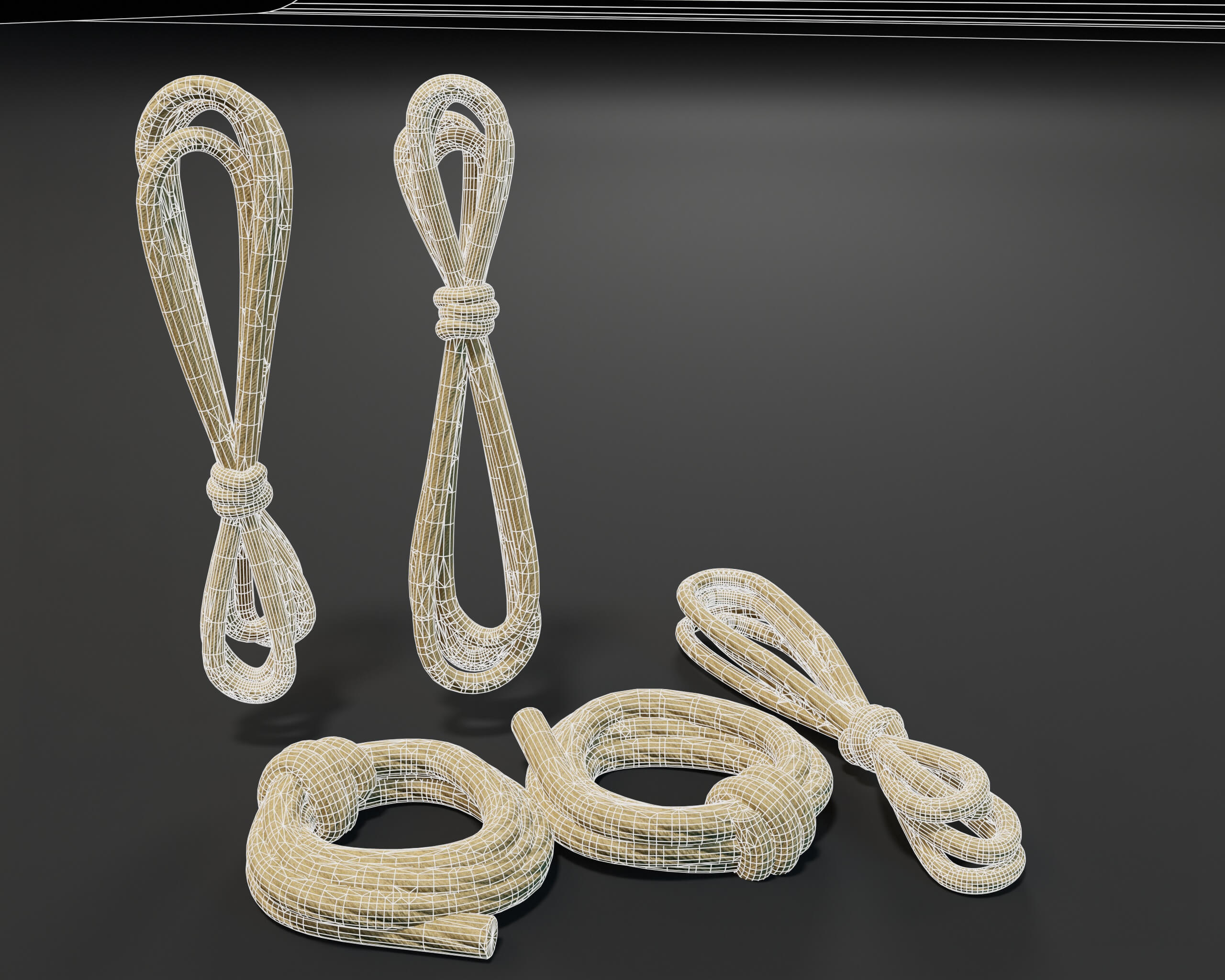 Old Used Ropes - 3D Model by clockworkcreations