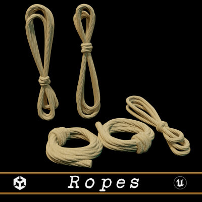 Old Used Ropes - 3D Model by clockworkcreations
