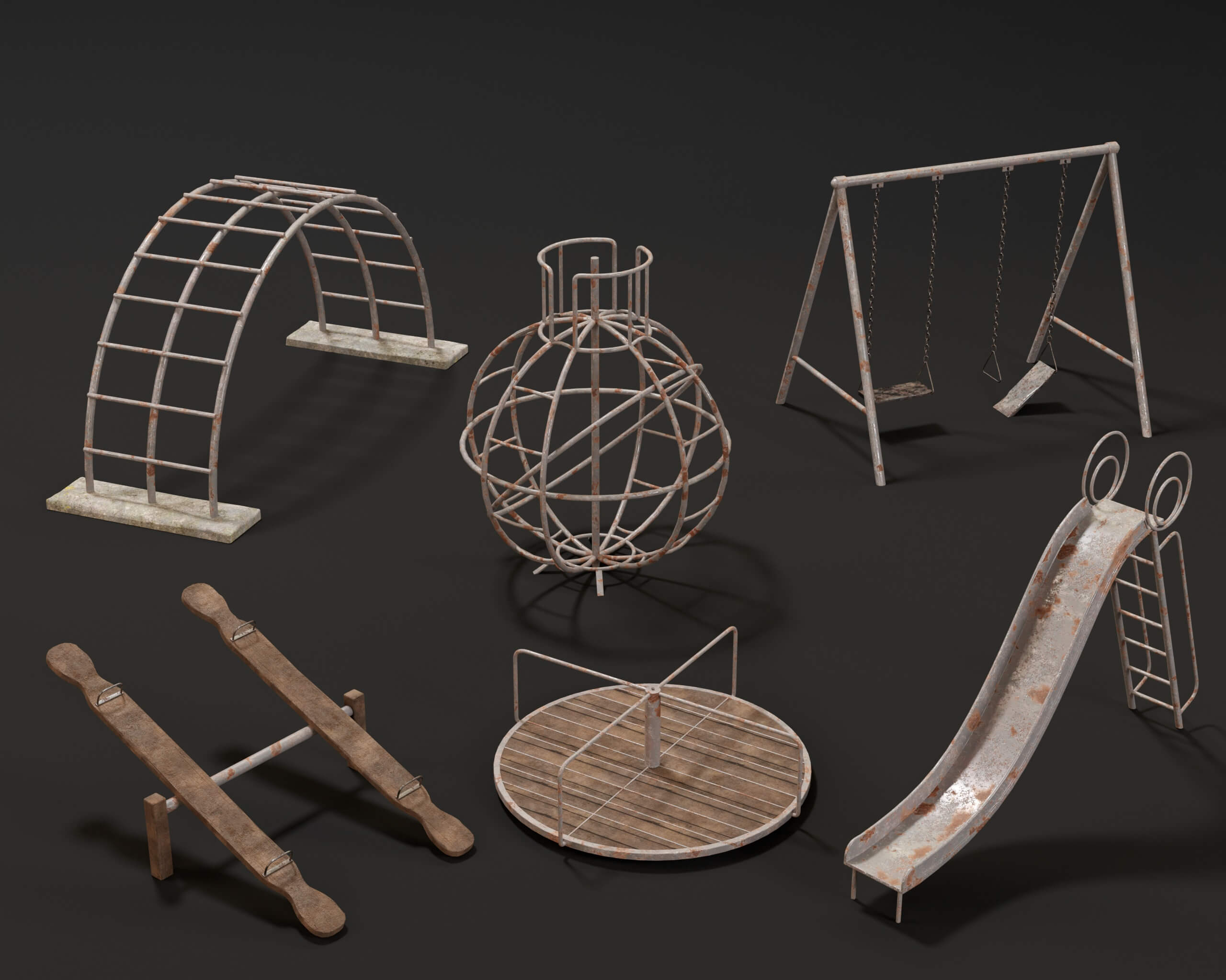 Playground Jungle Gym Set - 2 Variations 3D Model by clockworkcreations