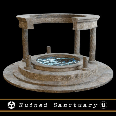 Ruined Pavilion Sanctuary - 3D Model by clockworkcreations