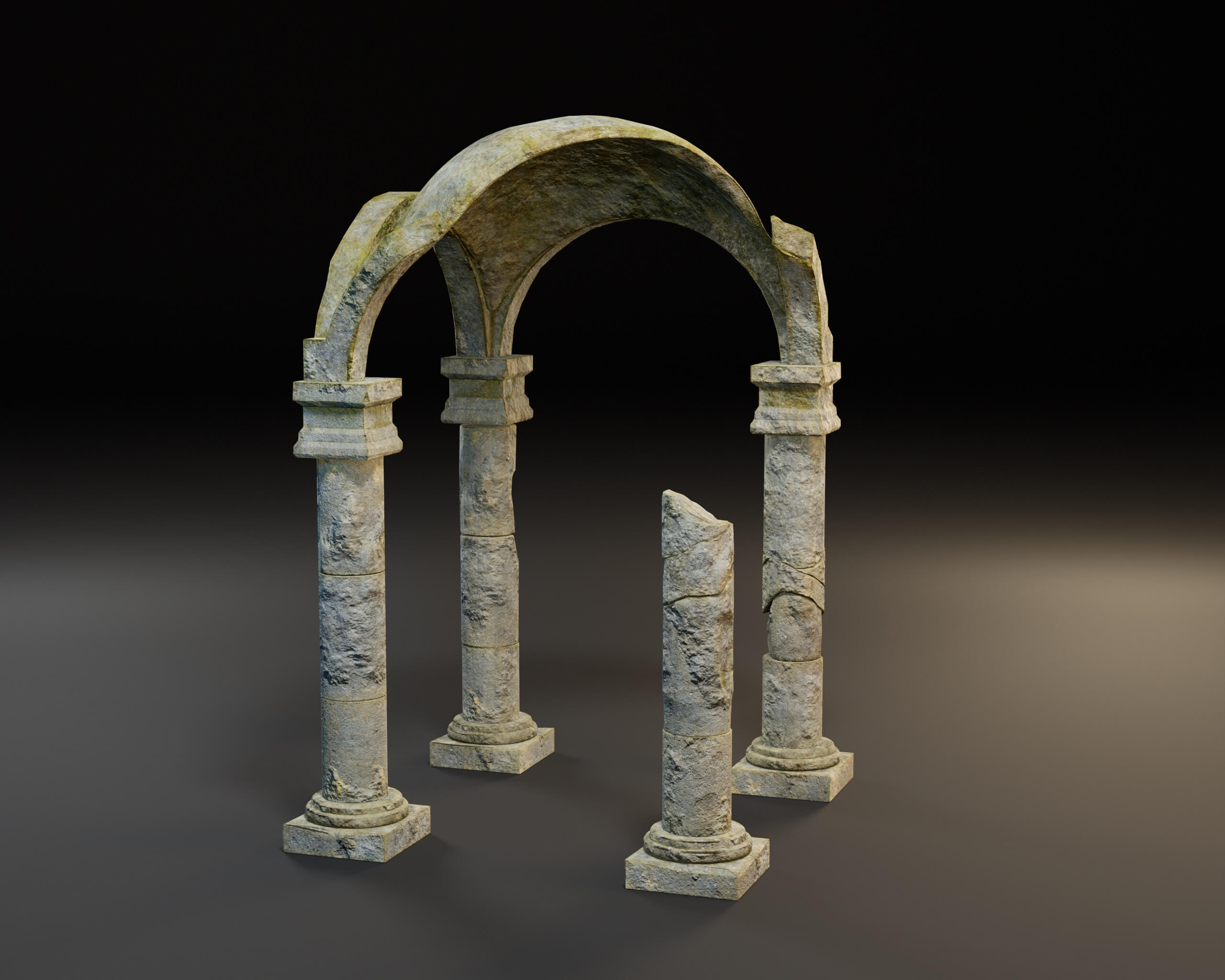 Ruined Stone Sanctuary Shrine - 3D Model by clockworkcreations