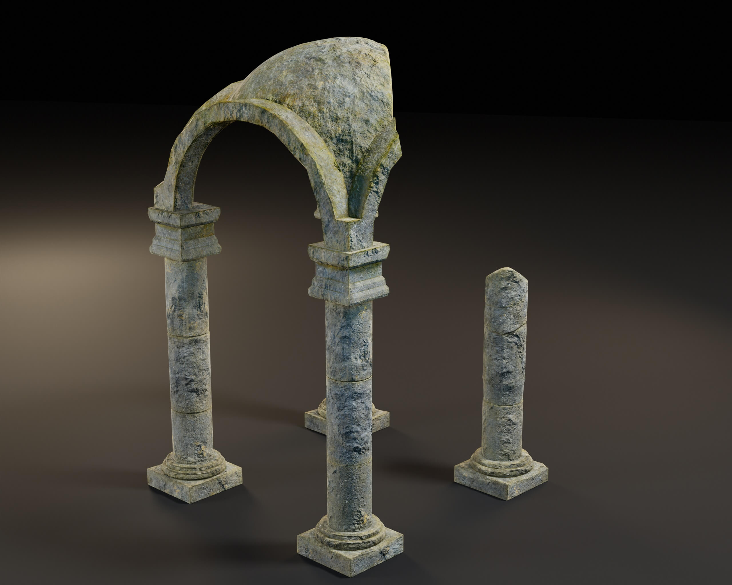 Ruined Stone Sanctuary Shrine - 3D Model by clockworkcreations