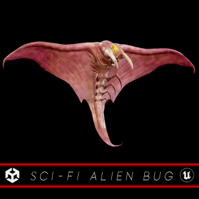 Sci-Fi Alien Bug Creature 3D Model by clockworkcreations
