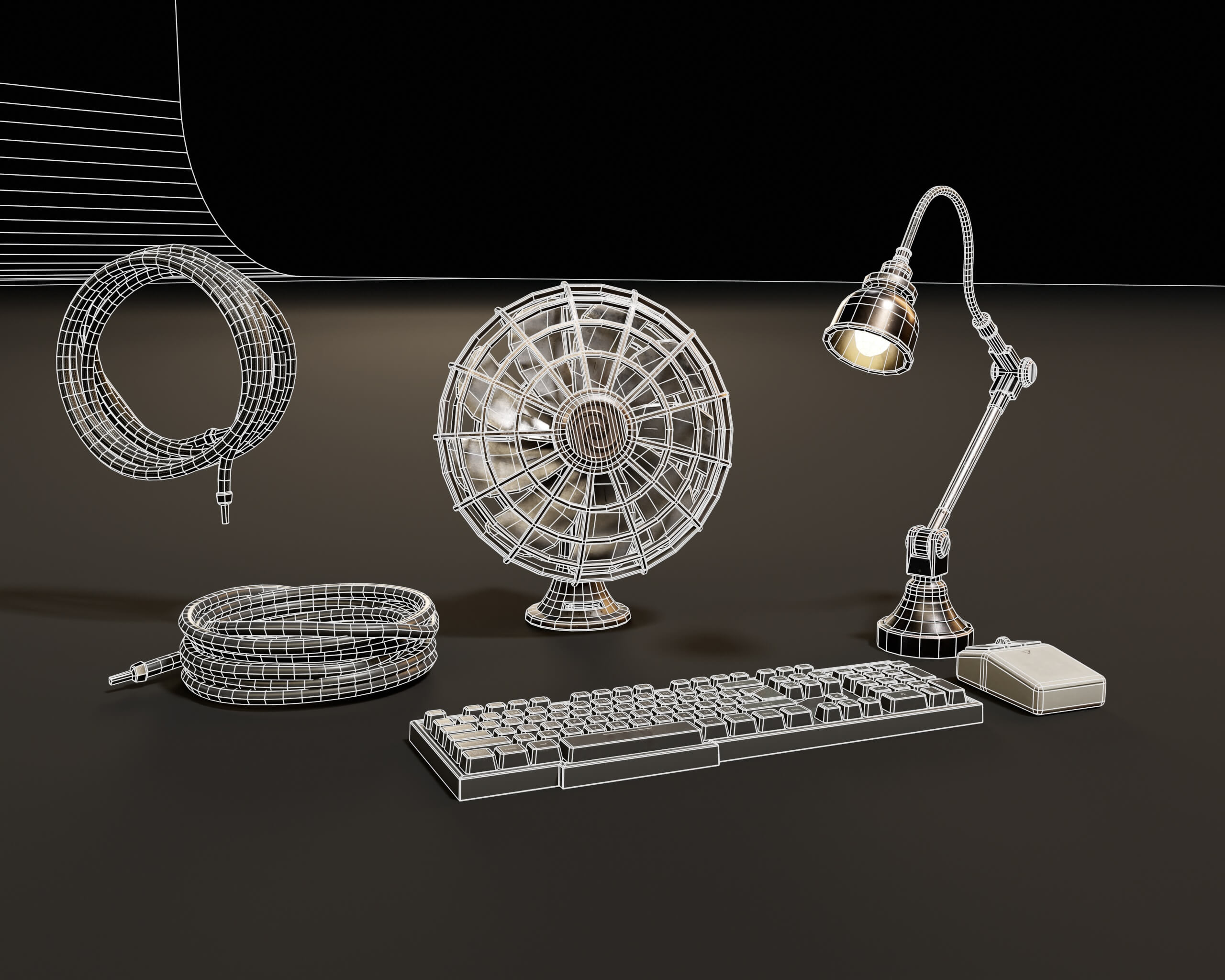Sci-Fi Desk Accessories 3D Model by clockworkcreations