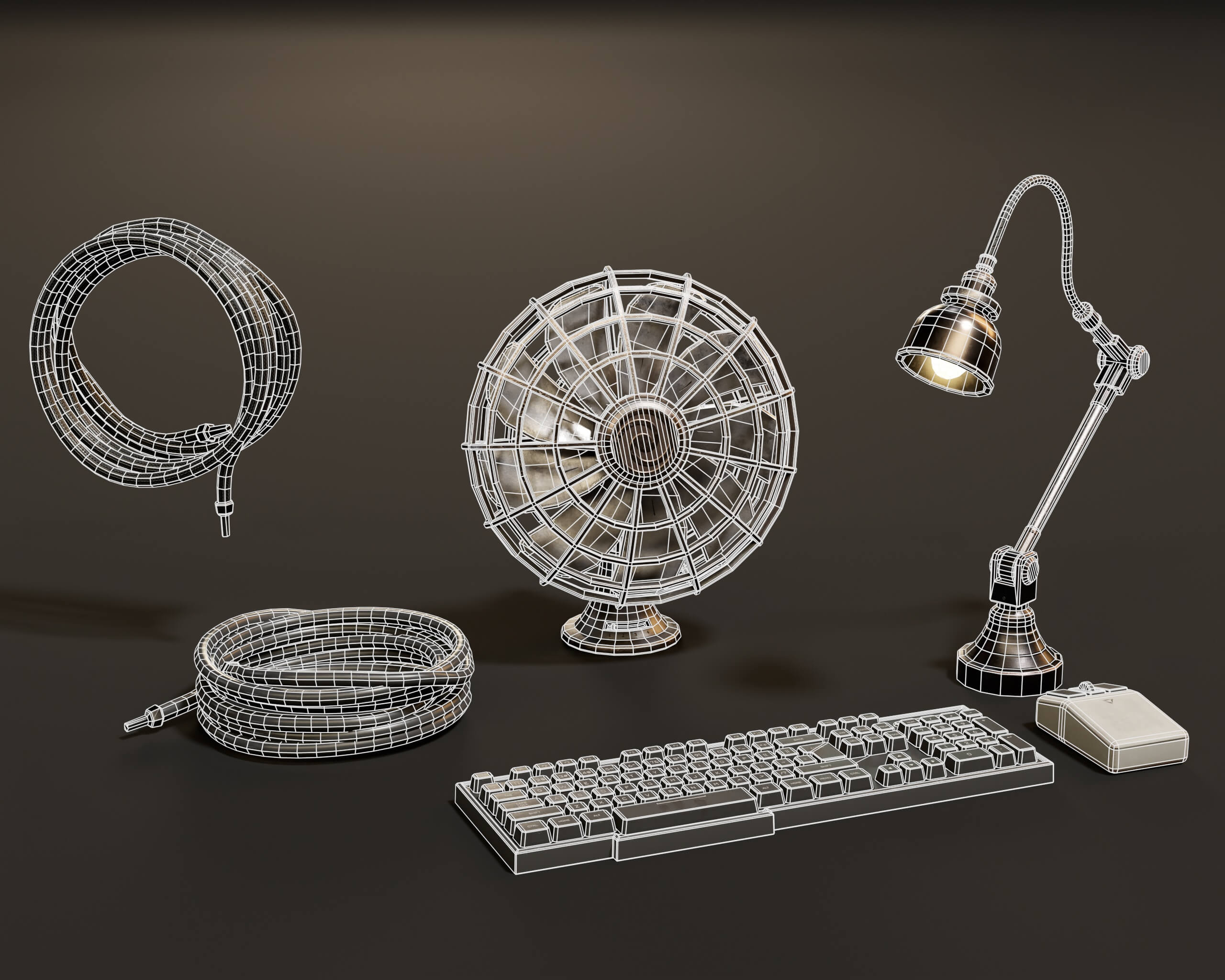 Sci-Fi Desk Accessories 3D Model by clockworkcreations