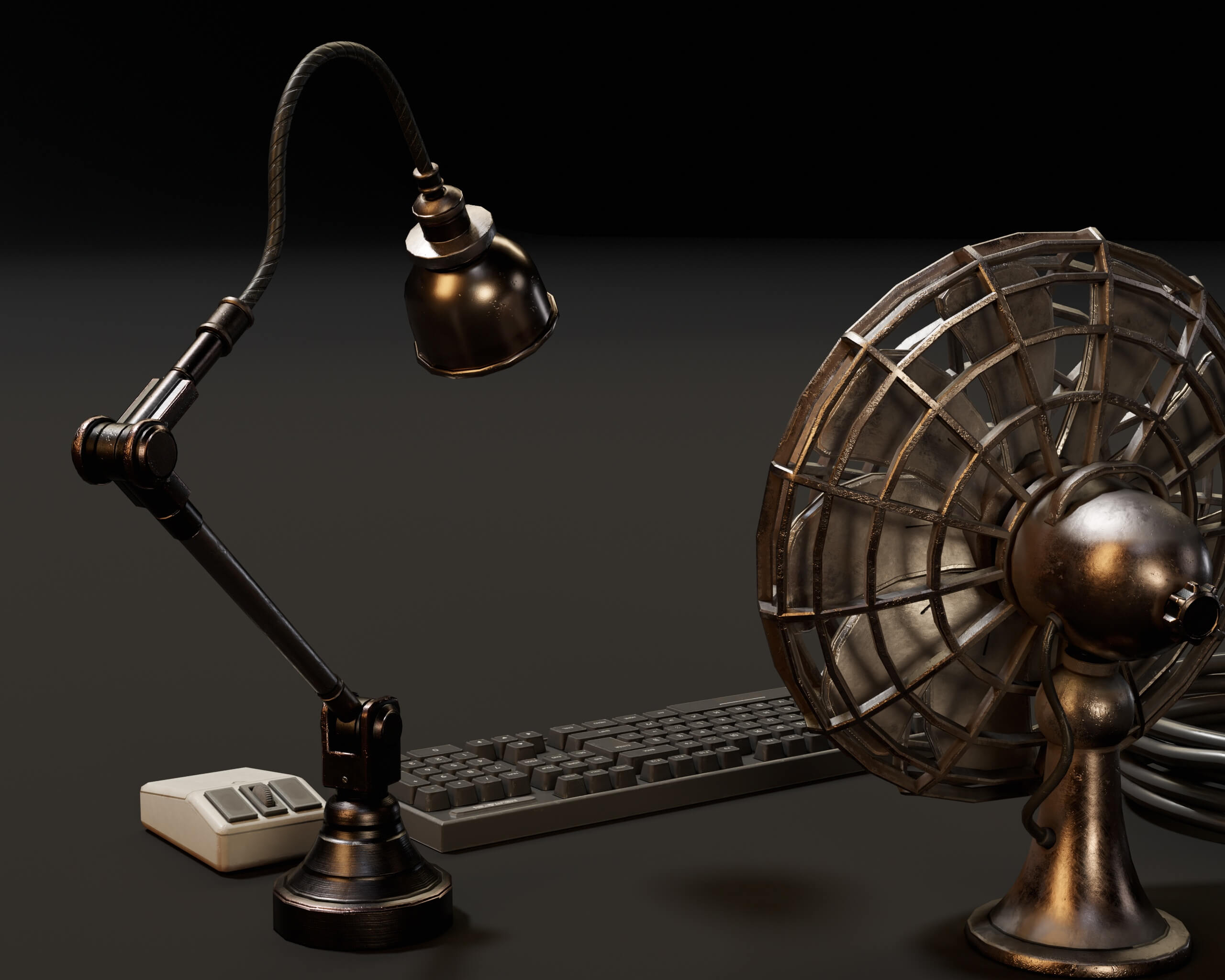 Sci-Fi Desk Accessories 3D Model by clockworkcreations