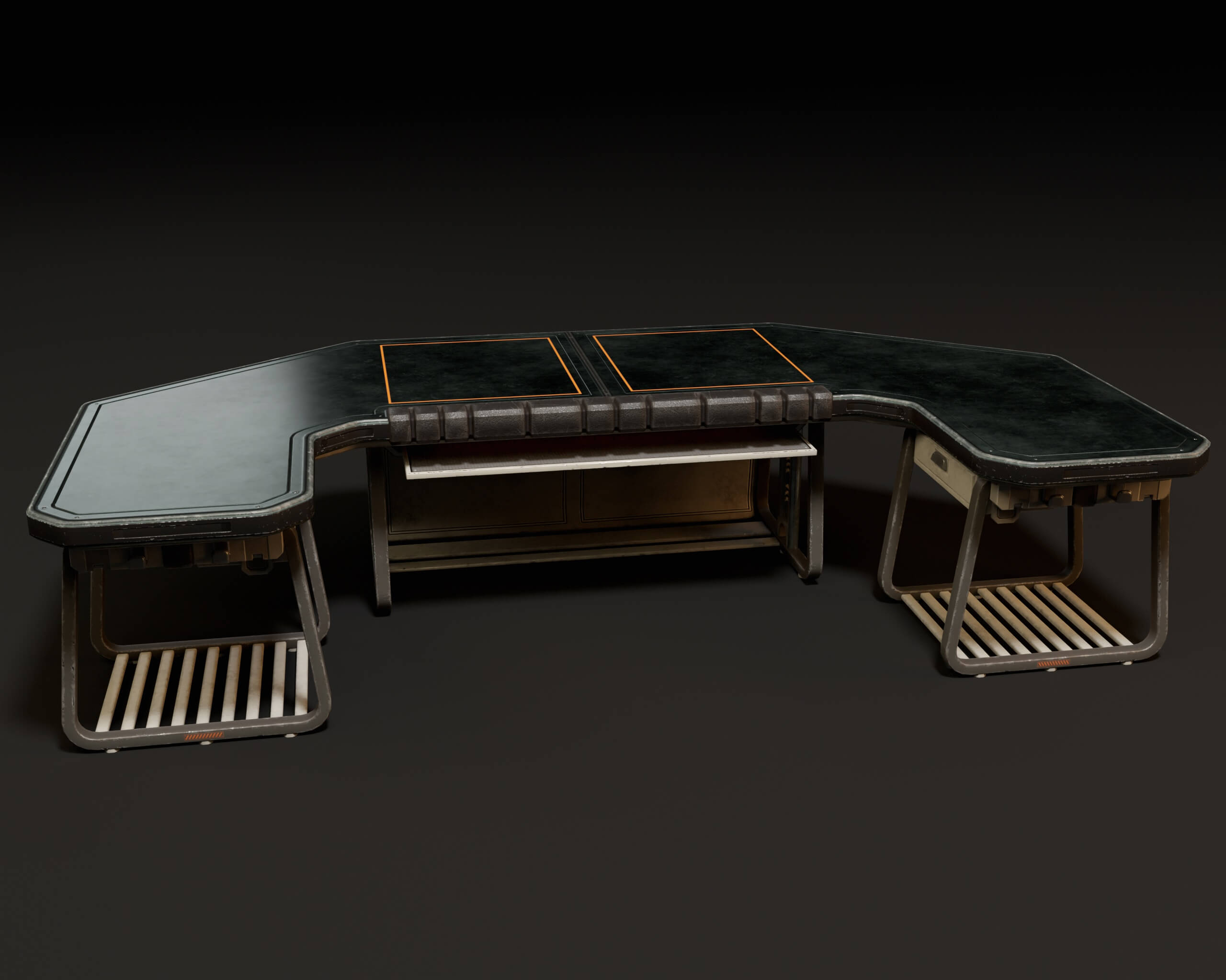 Sci-Fi Metal Desk 3D Model by clockworkcreations