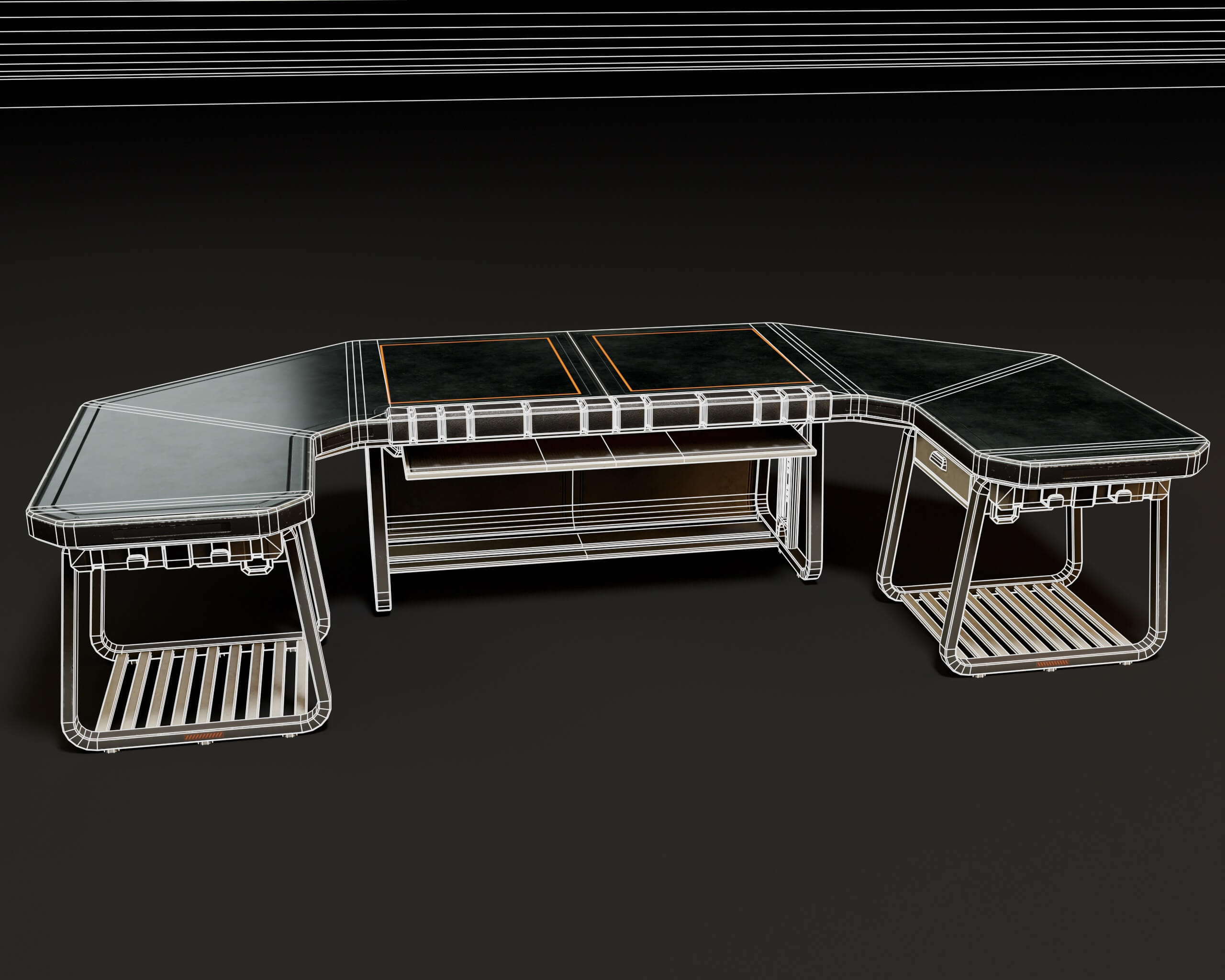 Sci-Fi Metal Desk 3D Model by clockworkcreations