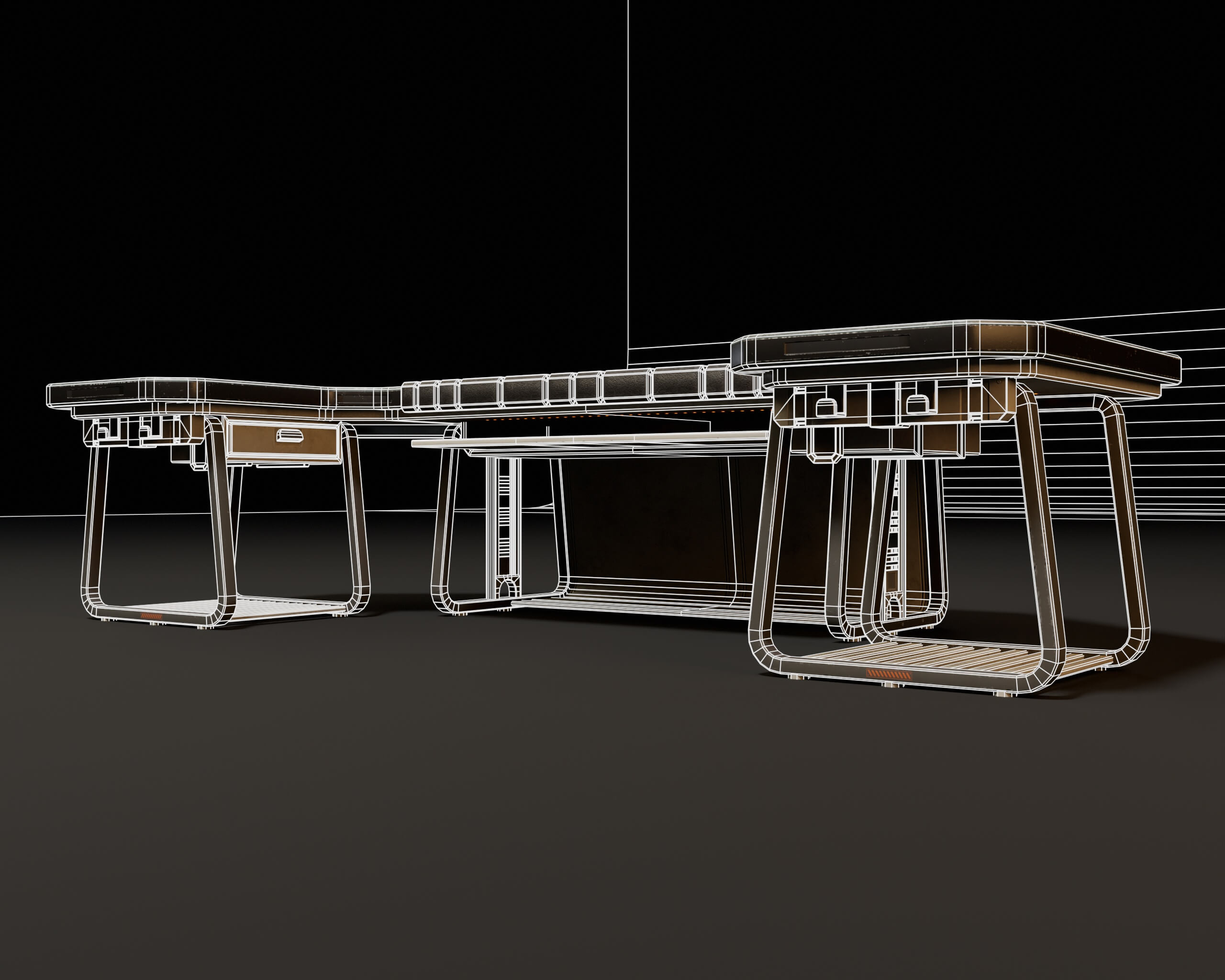 Sci-Fi Metal Desk 3D Model by clockworkcreations