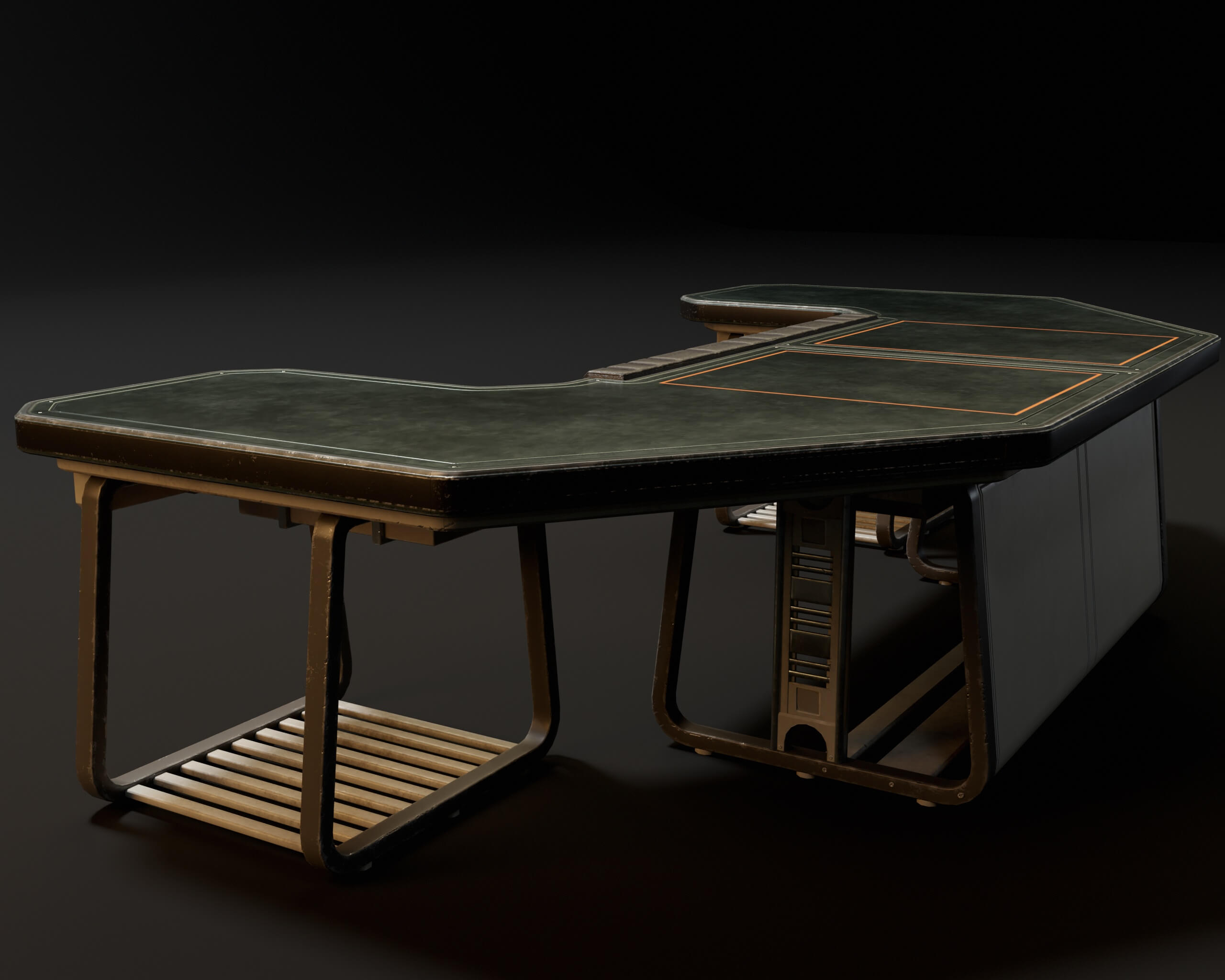 Sci-Fi Metal Desk 3D Model by clockworkcreations