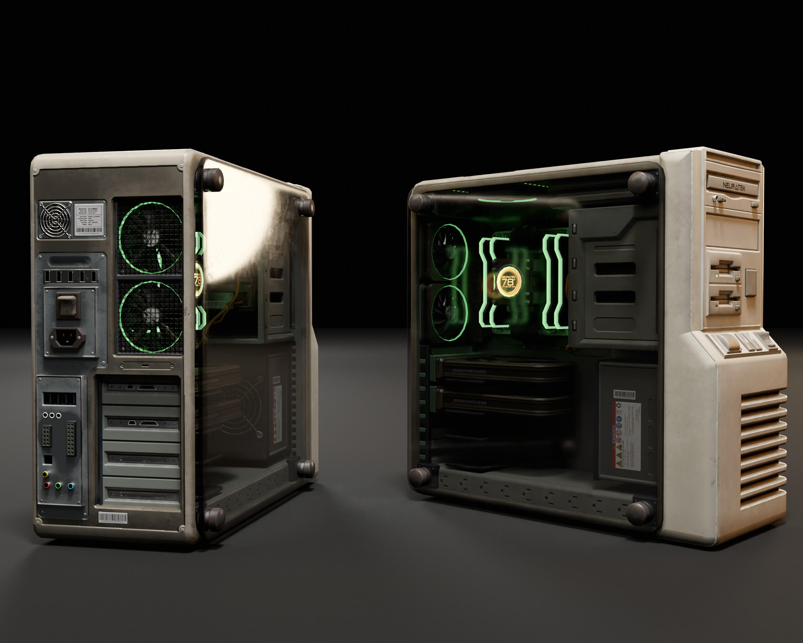Sci-Fi Retro PC Tower 3D Model by clockworkcreations