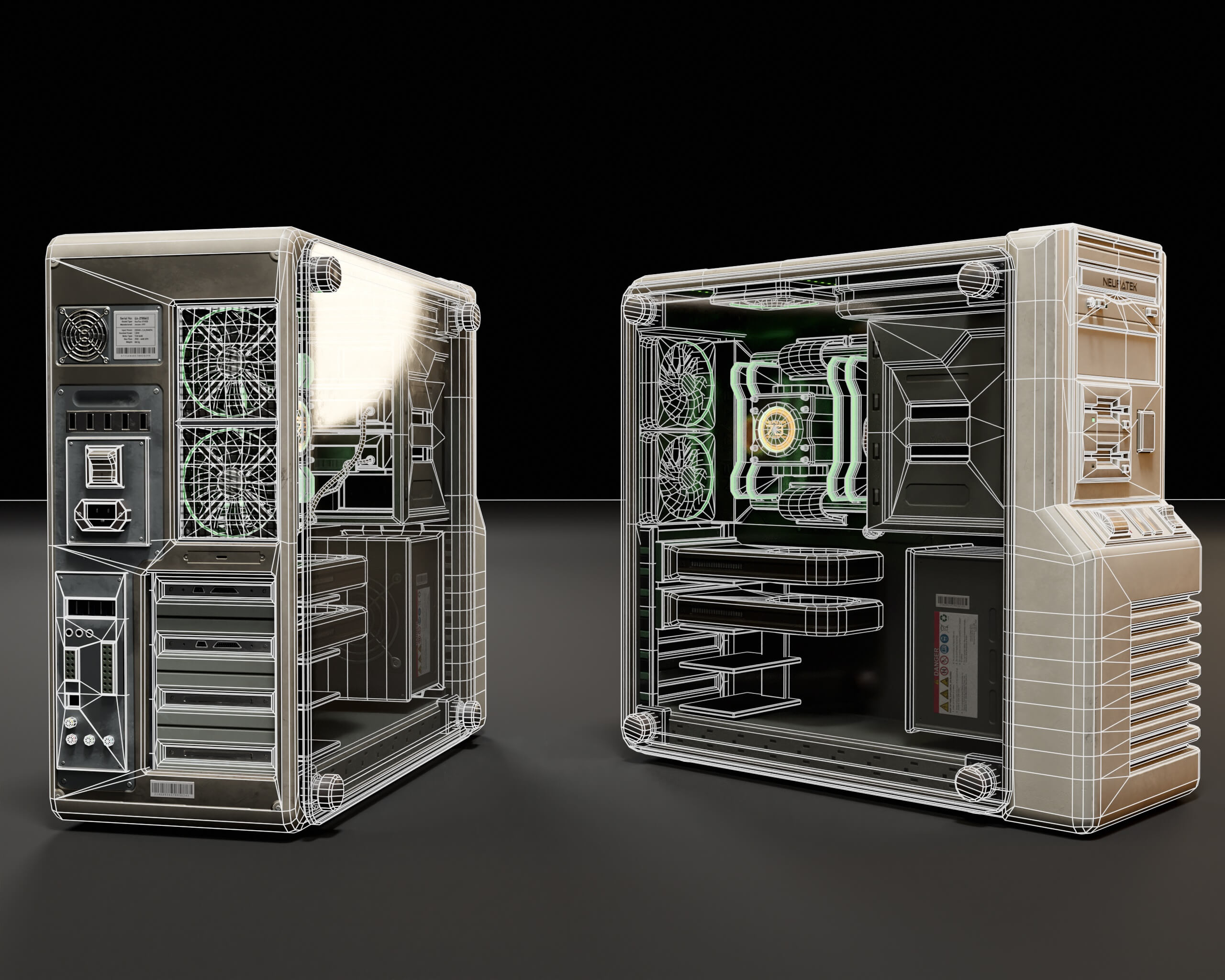 Sci-Fi Retro PC Tower 3D Model by clockworkcreations