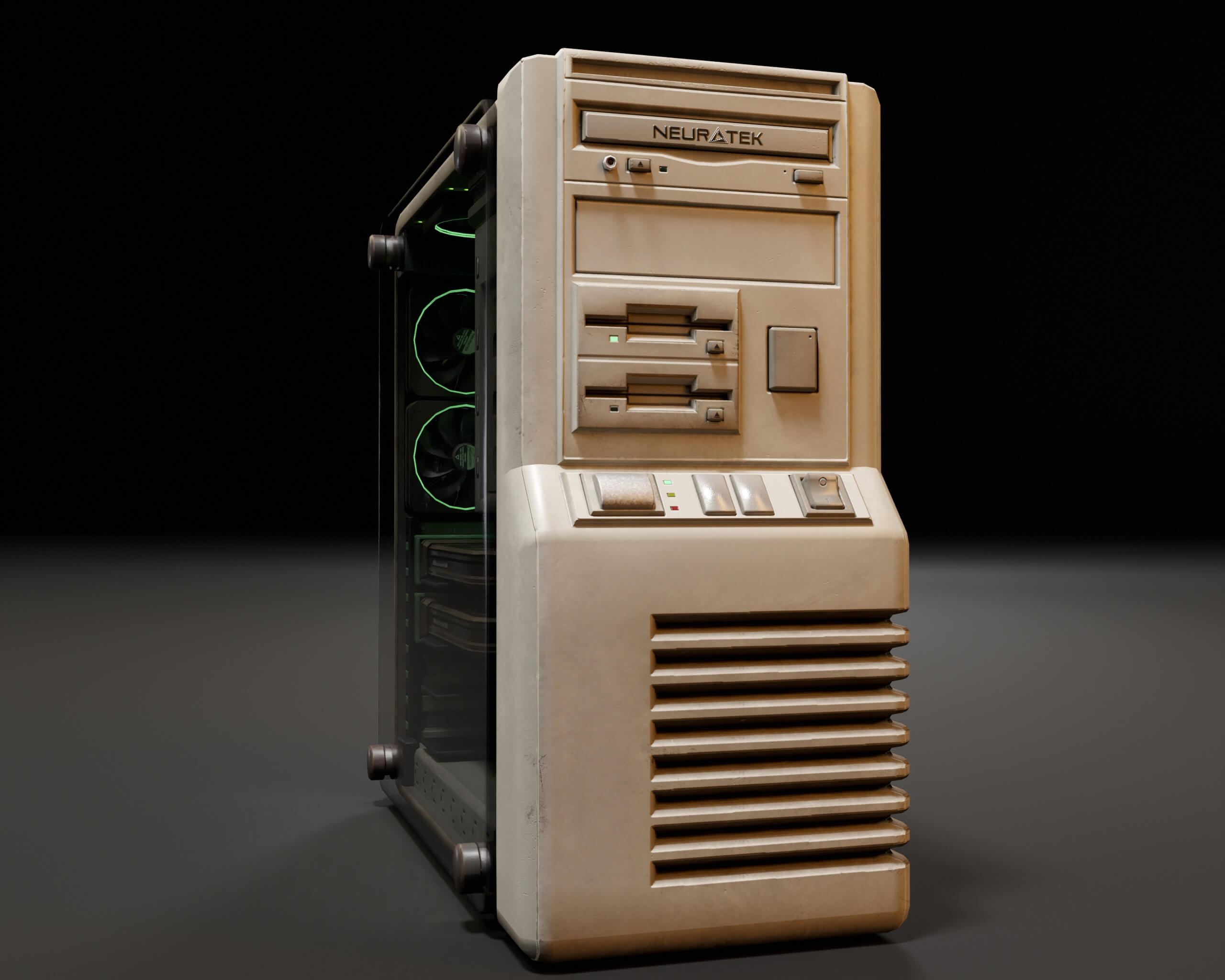 Sci-Fi Retro PC Tower 3D Model by clockworkcreations