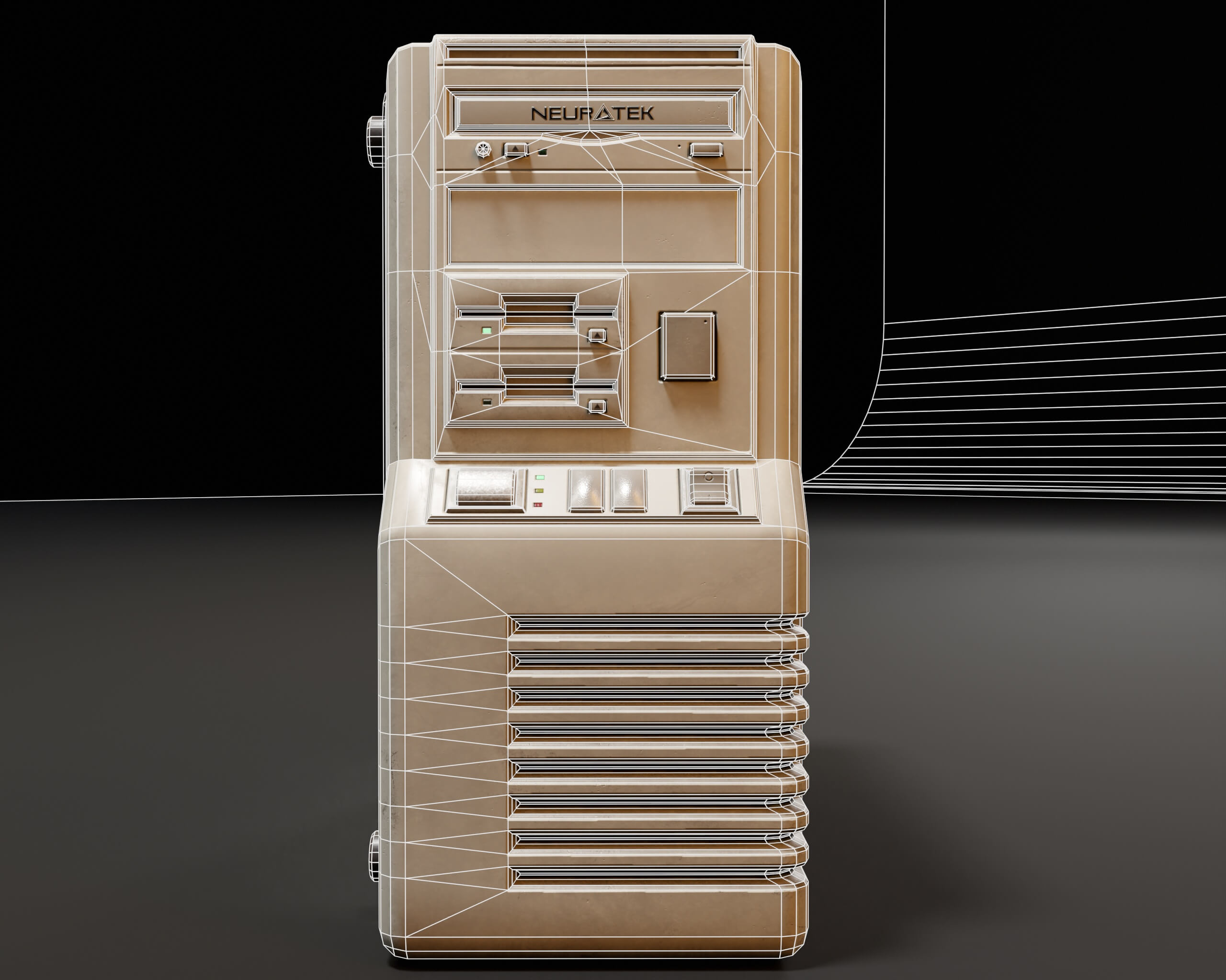 Sci-Fi Retro PC Tower 3D Model by clockworkcreations