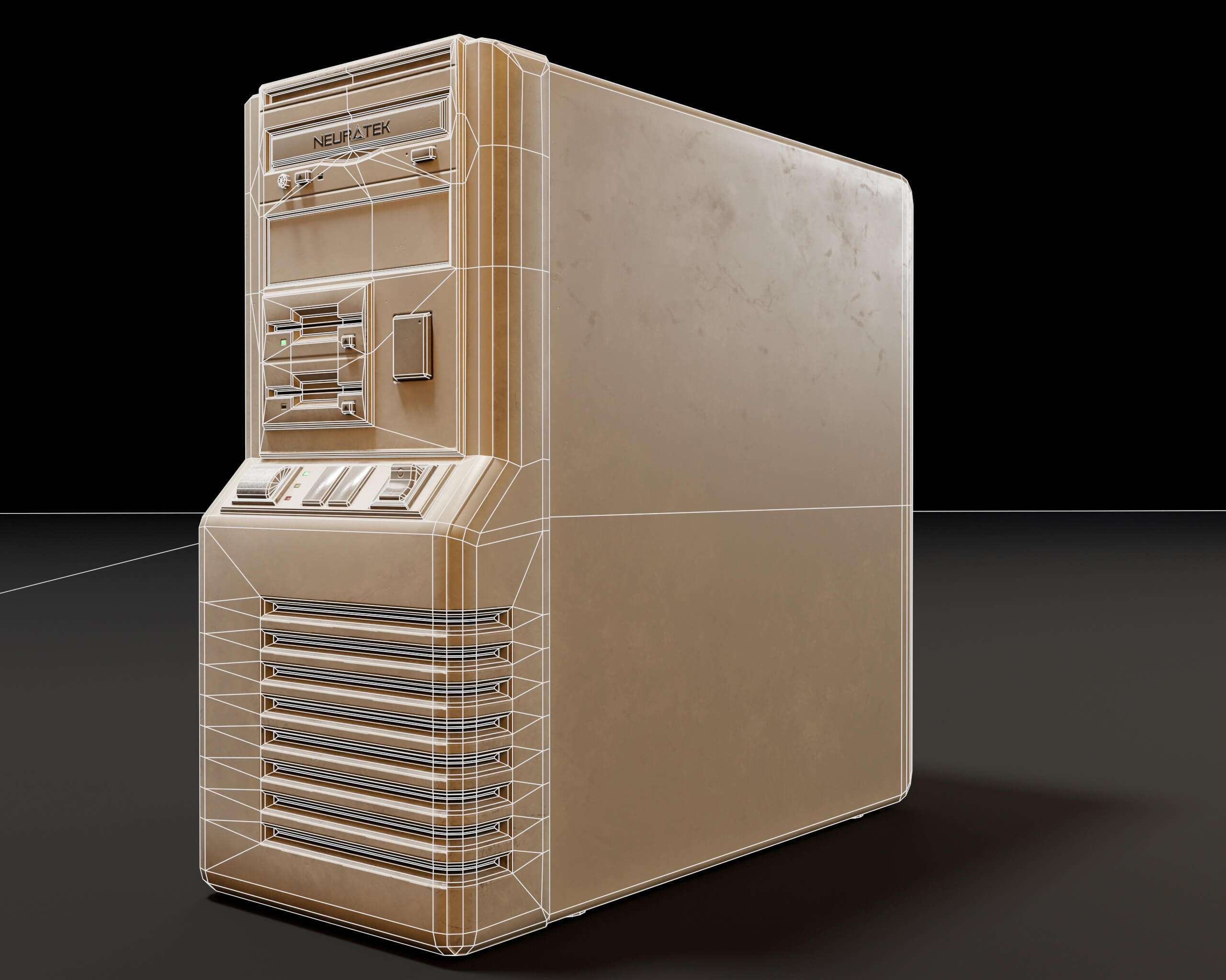 Sci-Fi Retro PC Tower 3D Model by clockworkcreations