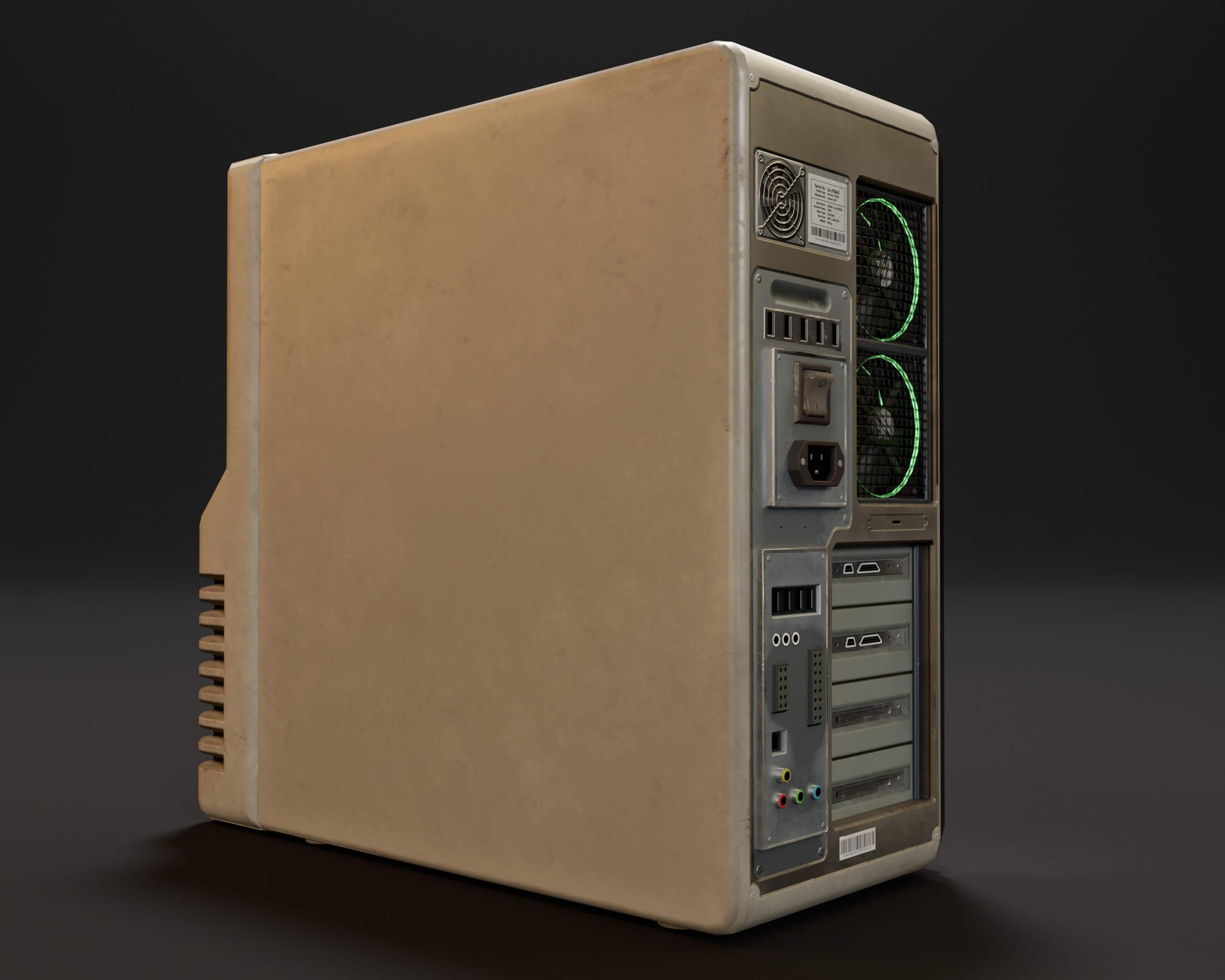 Sci-Fi Retro PC Tower 3D Model by clockworkcreations