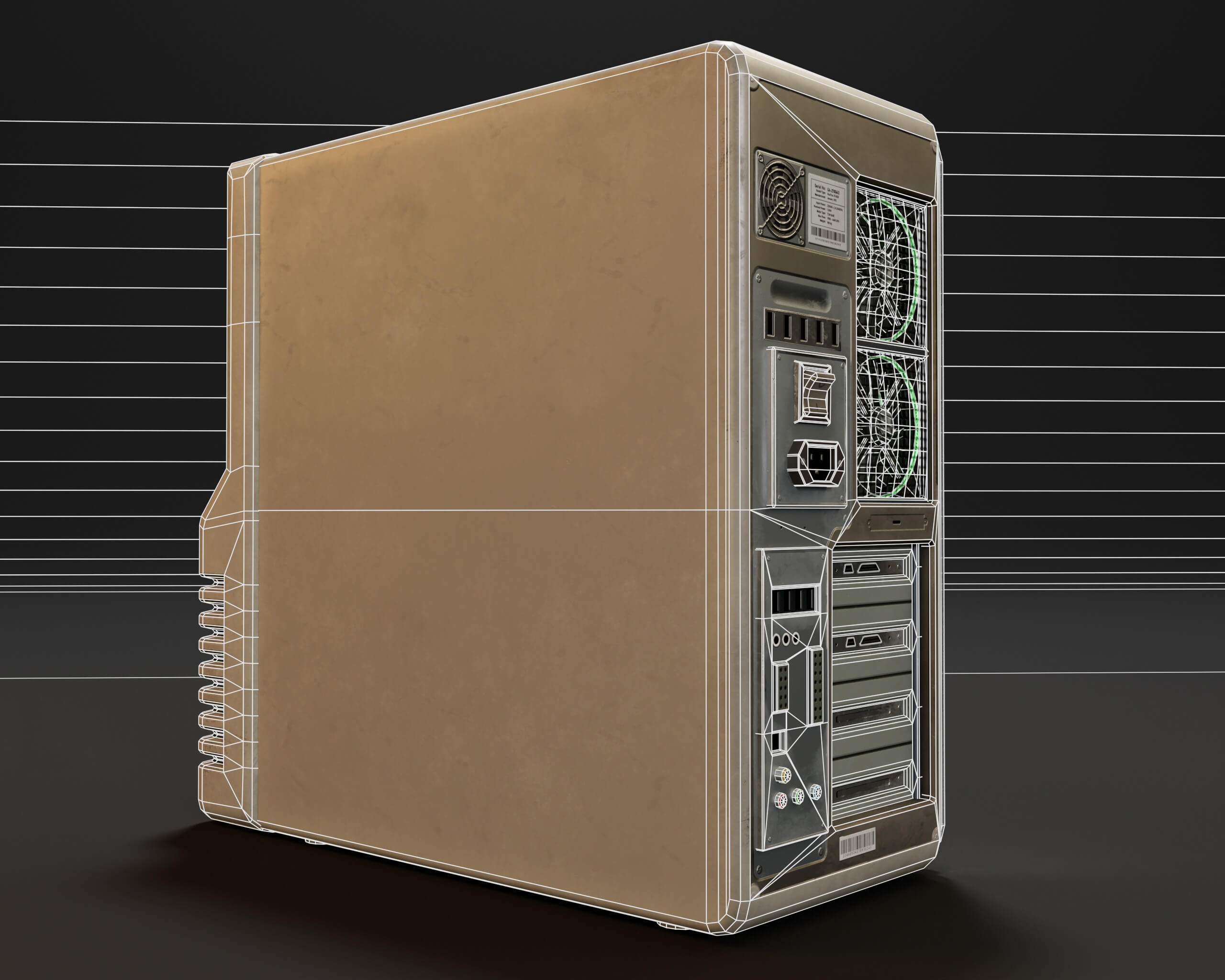 Sci-Fi Retro PC Tower 3D Model by clockworkcreations