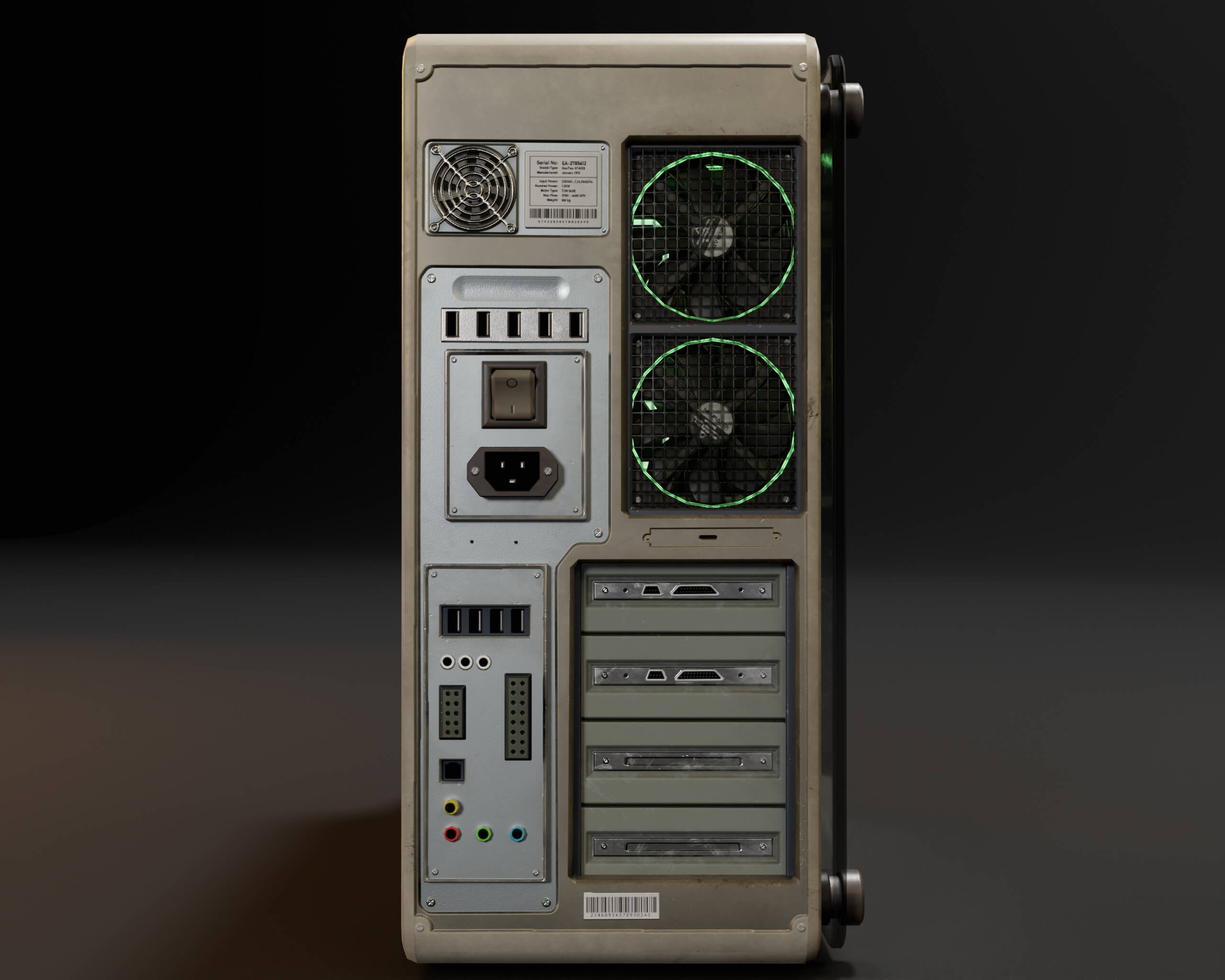 Sci-Fi Retro PC Tower 3D Model by clockworkcreations