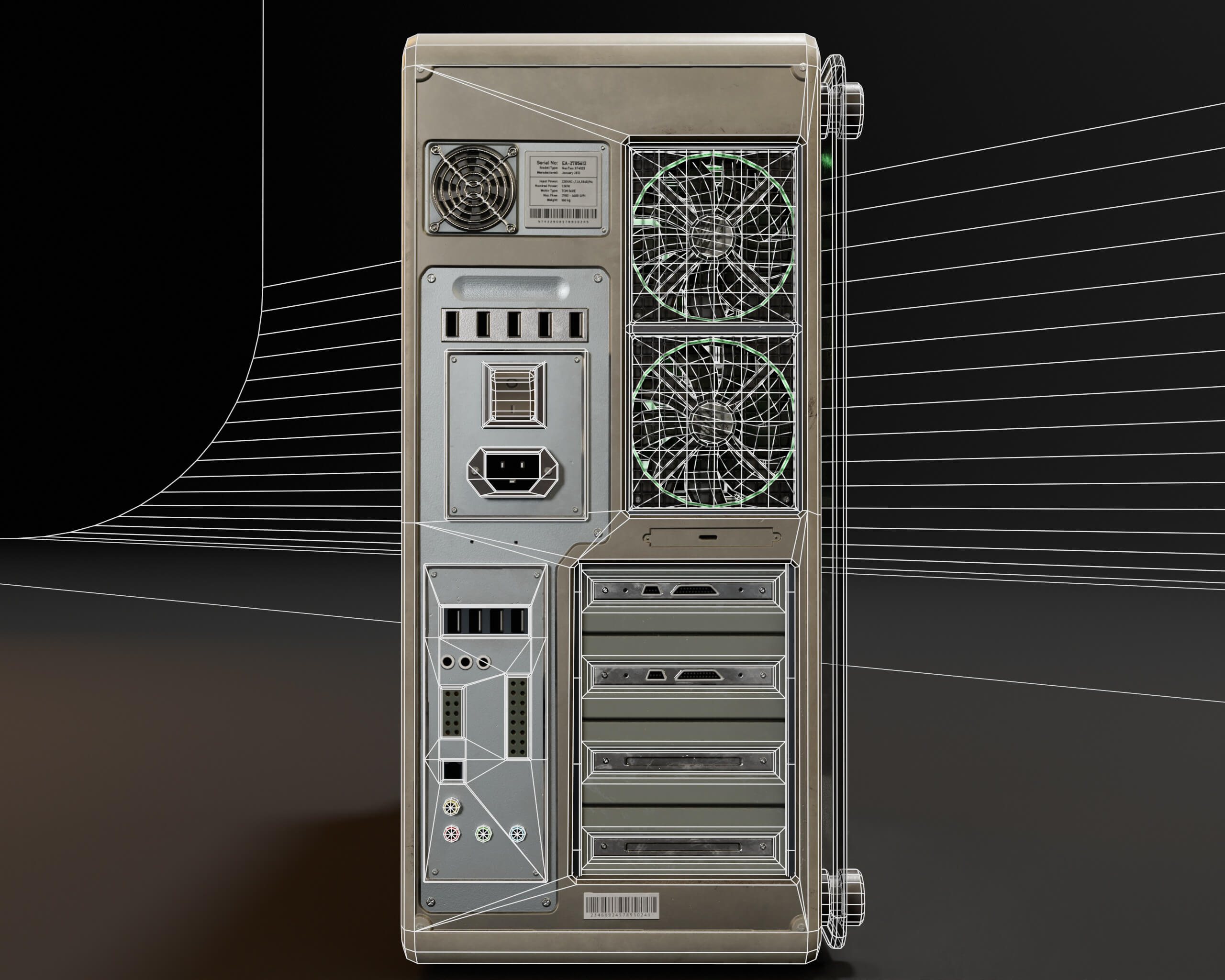 Sci-Fi Retro PC Tower 3D Model by clockworkcreations