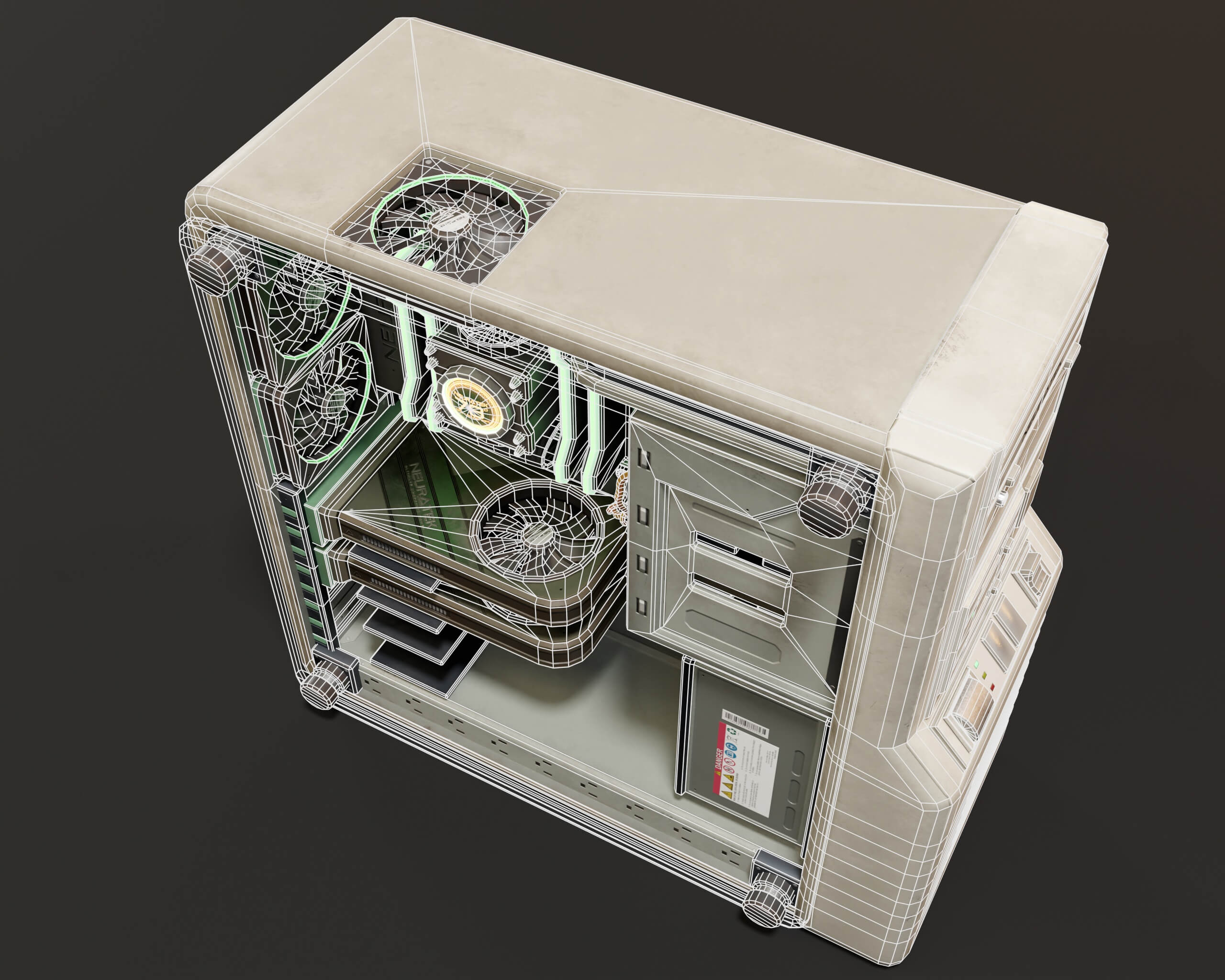 Sci-Fi Retro PC Tower 3D Model by clockworkcreations