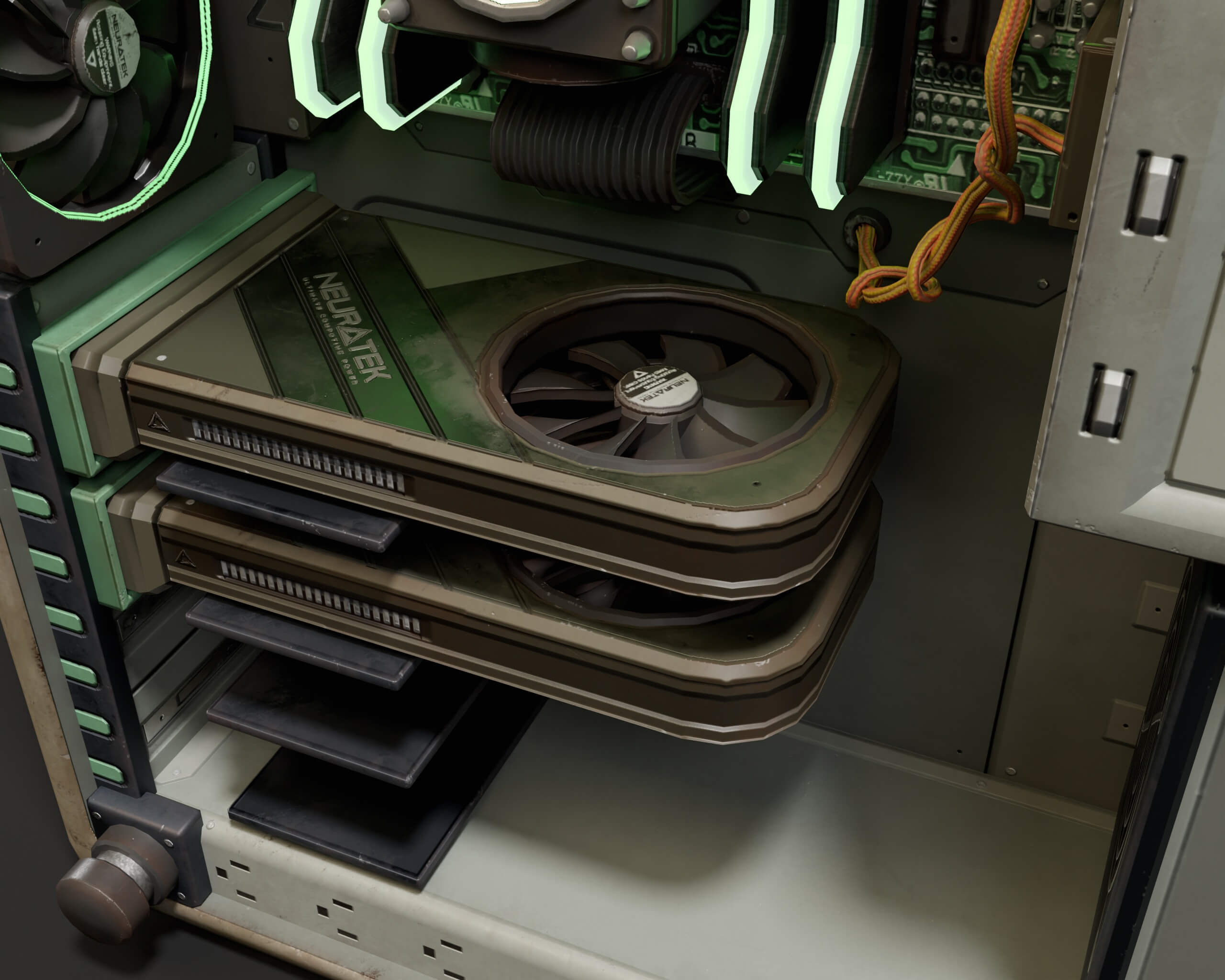 Sci-Fi Retro PC Tower 3D Model by clockworkcreations