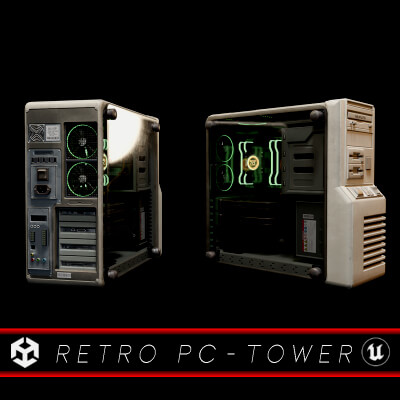 Sci-Fi Retro PC Tower 3D Model by clockworkcreations