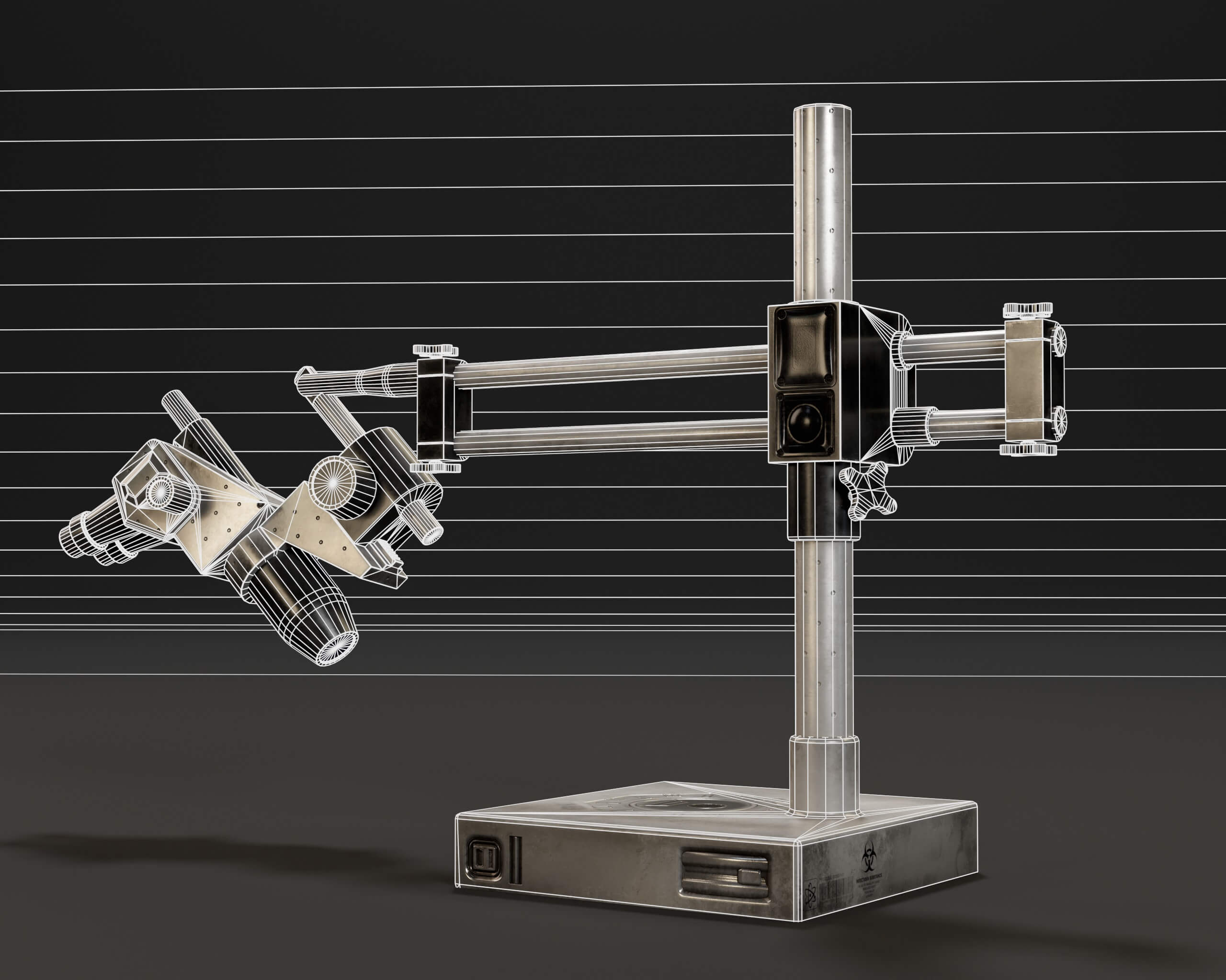Sci-Fi Rotation Microscope 3D Model by clockworkcreations