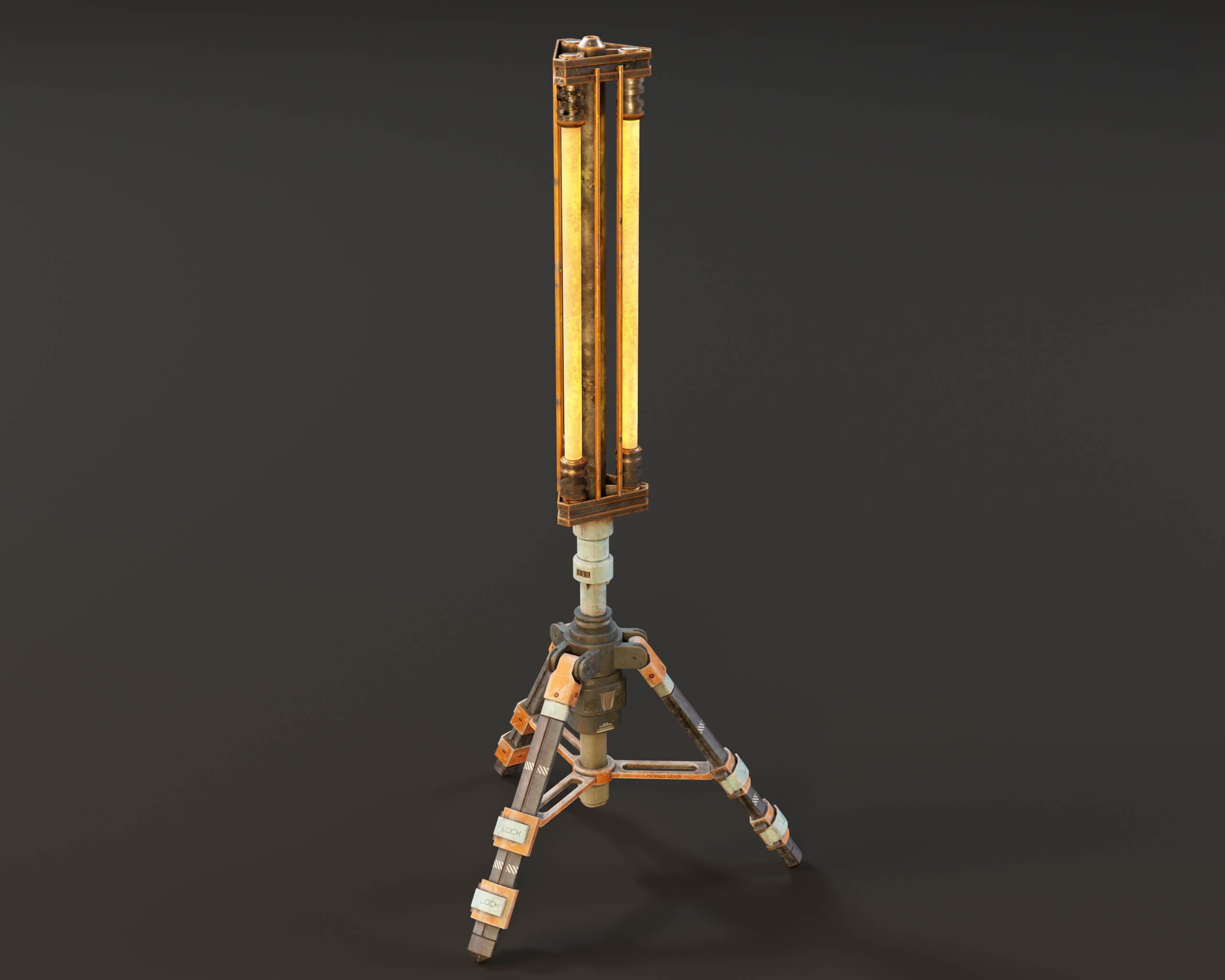 Sci-Fi Tripod Light Set 3D Model by clockworkcreations