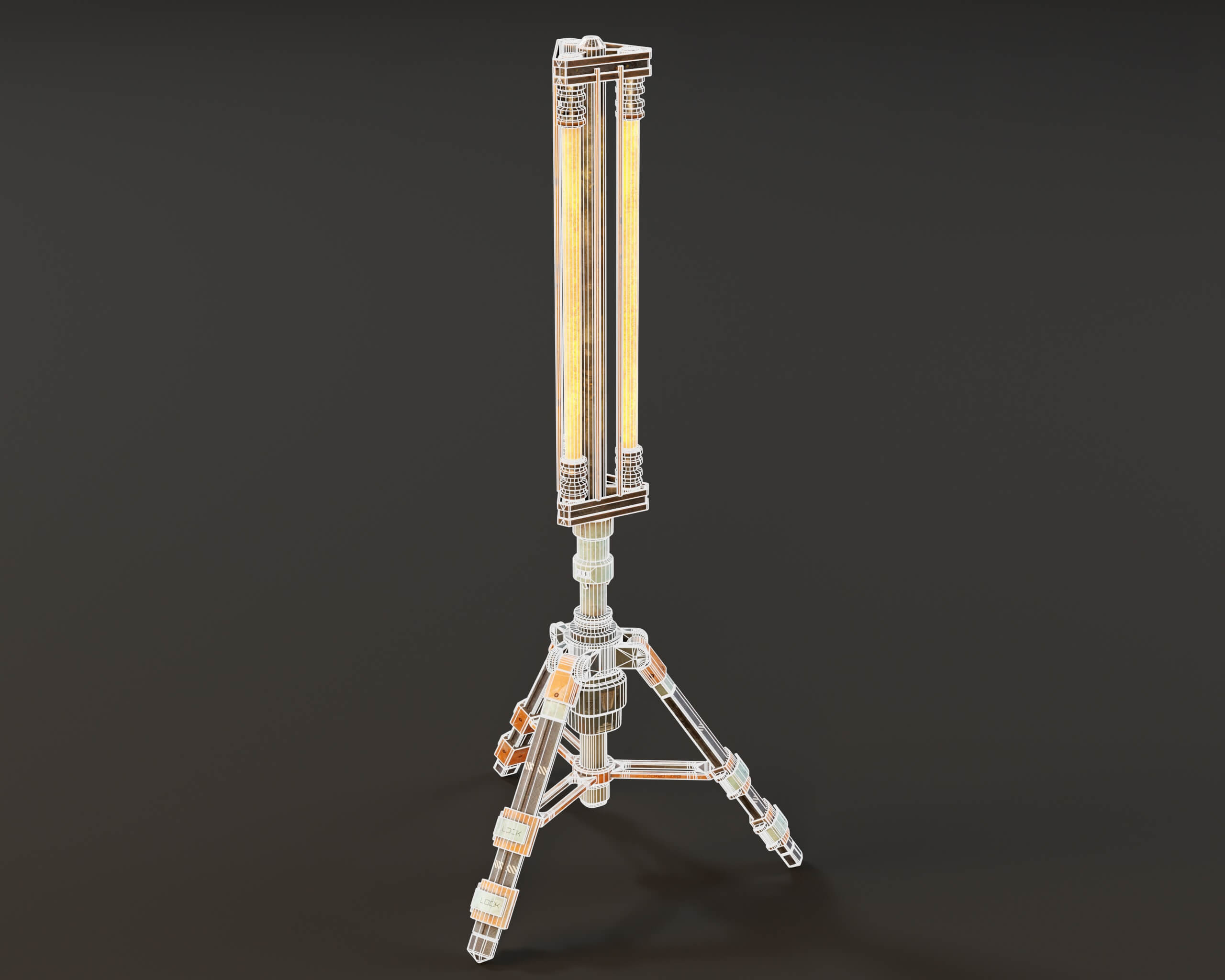 Sci-Fi Tripod Light Set 3D Model by clockworkcreations