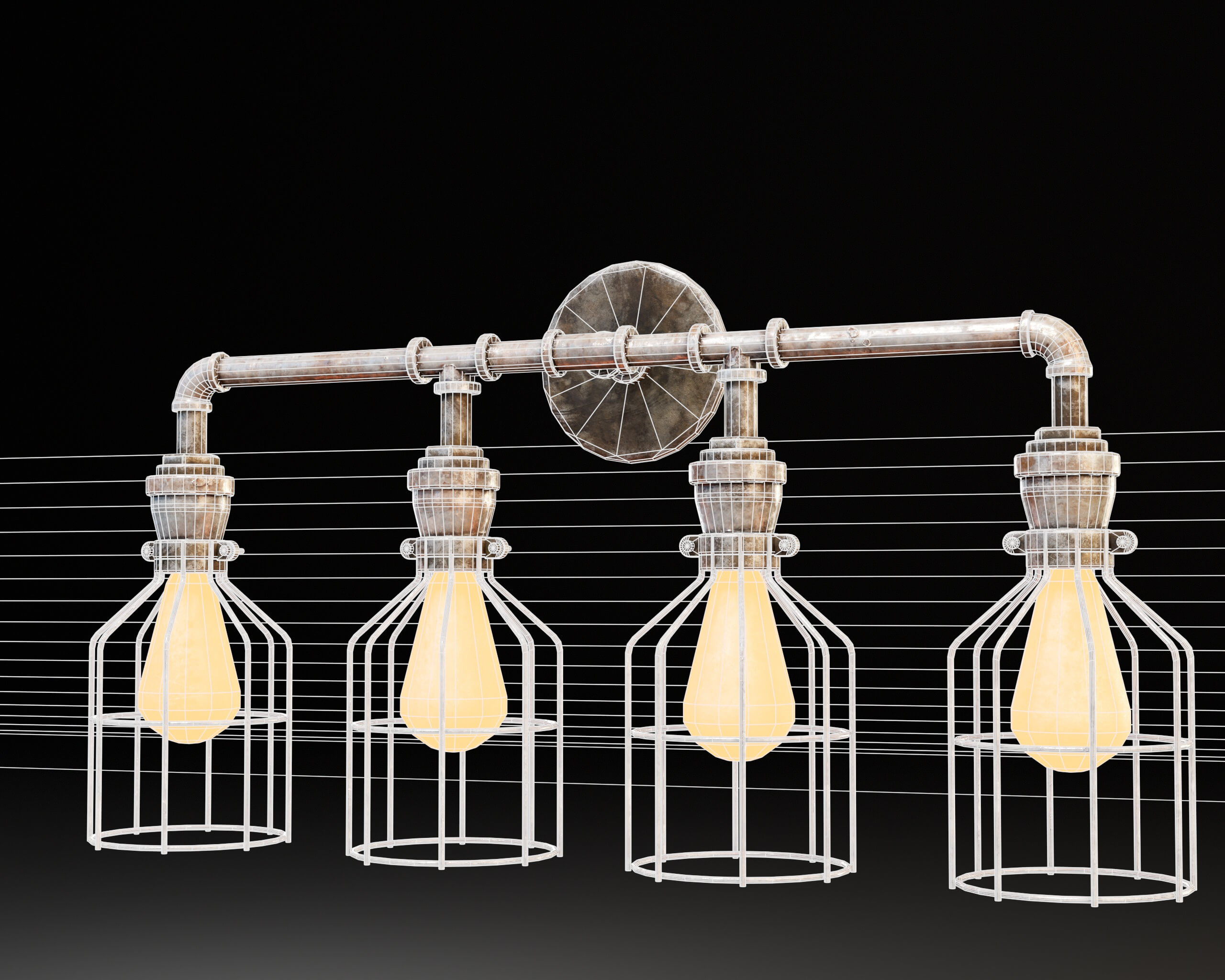 Sci-Fi Utility Light Wall Mount Set 3D Model by clockworkcreations
