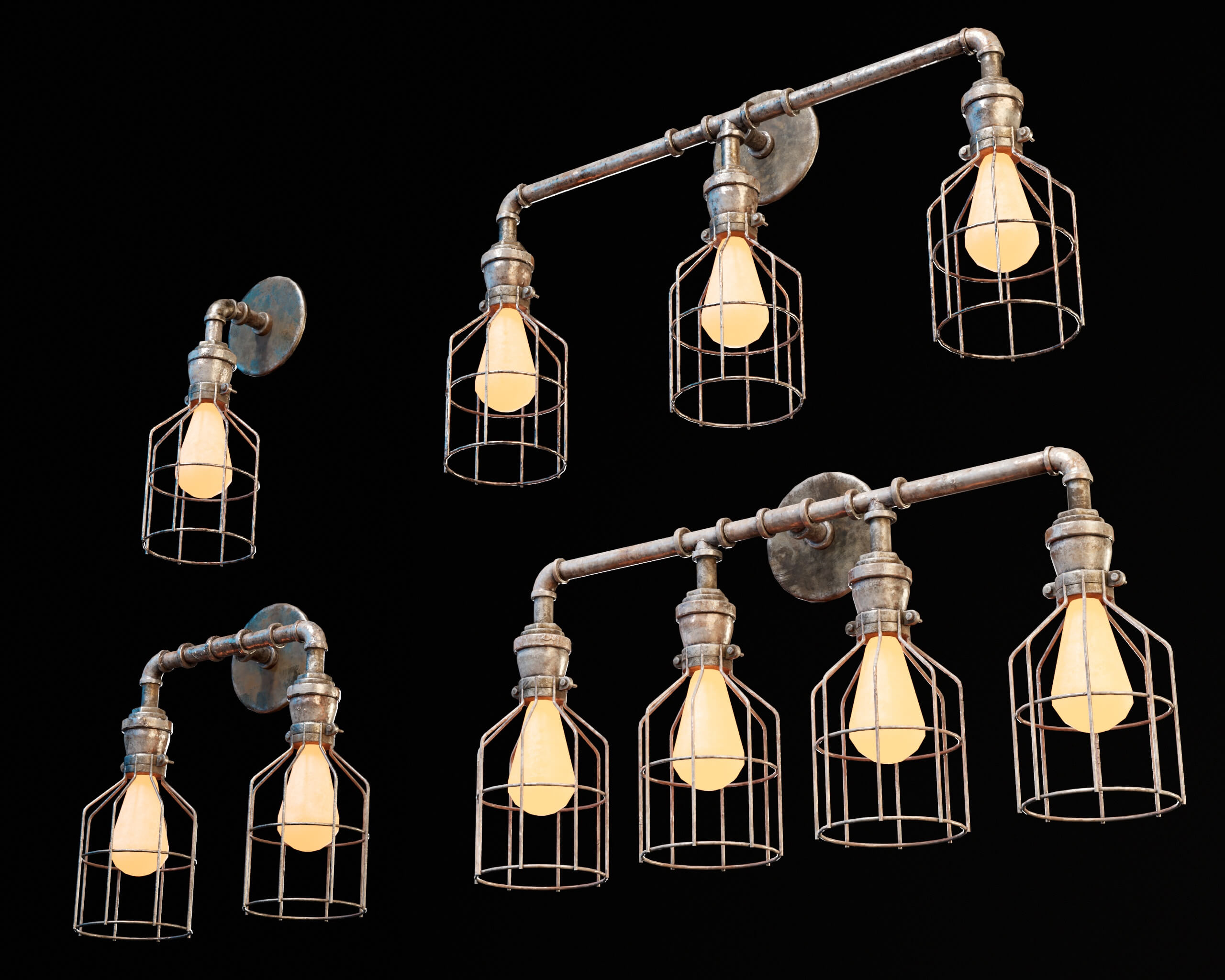 Sci-Fi Utility Light Wall Mount Set 3D Model by clockworkcreations