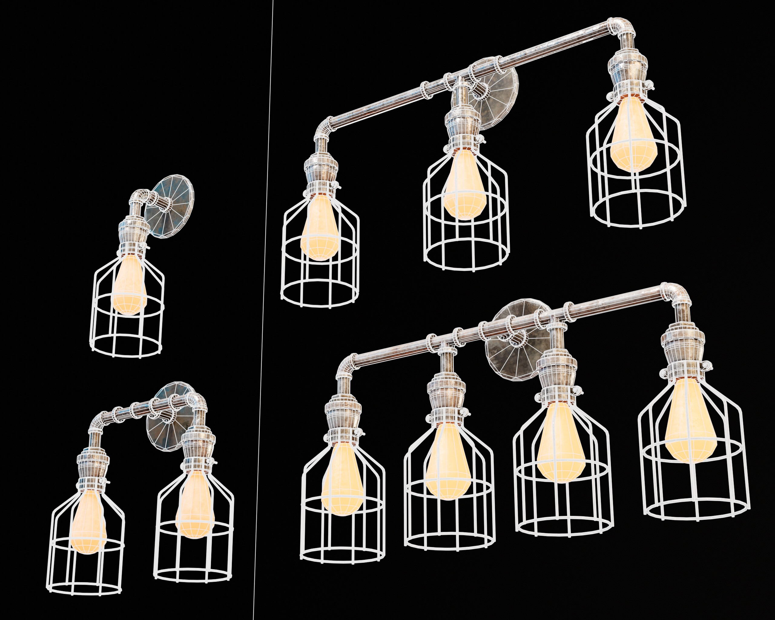 Sci-Fi Utility Light Wall Mount Set 3D Model by clockworkcreations