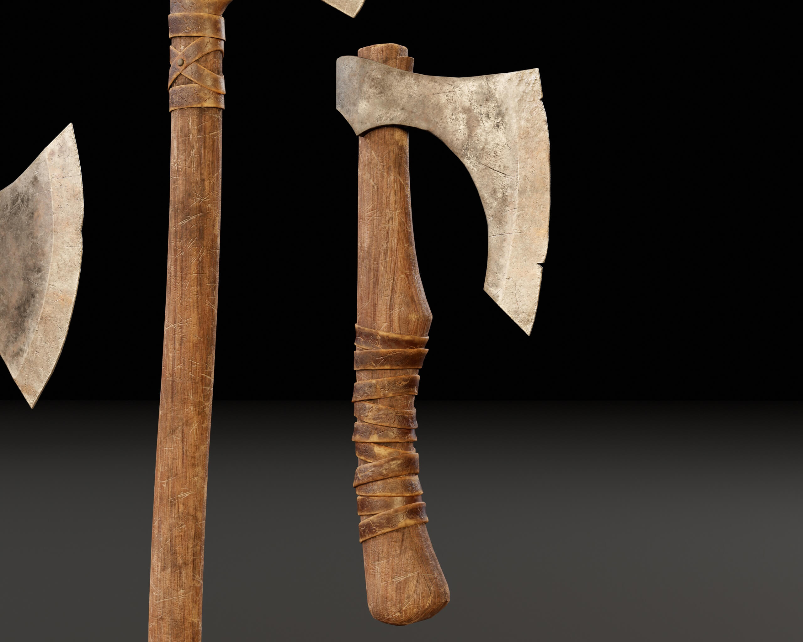 Sharp Viking Axe Set - 3D Model by clockworkcreations