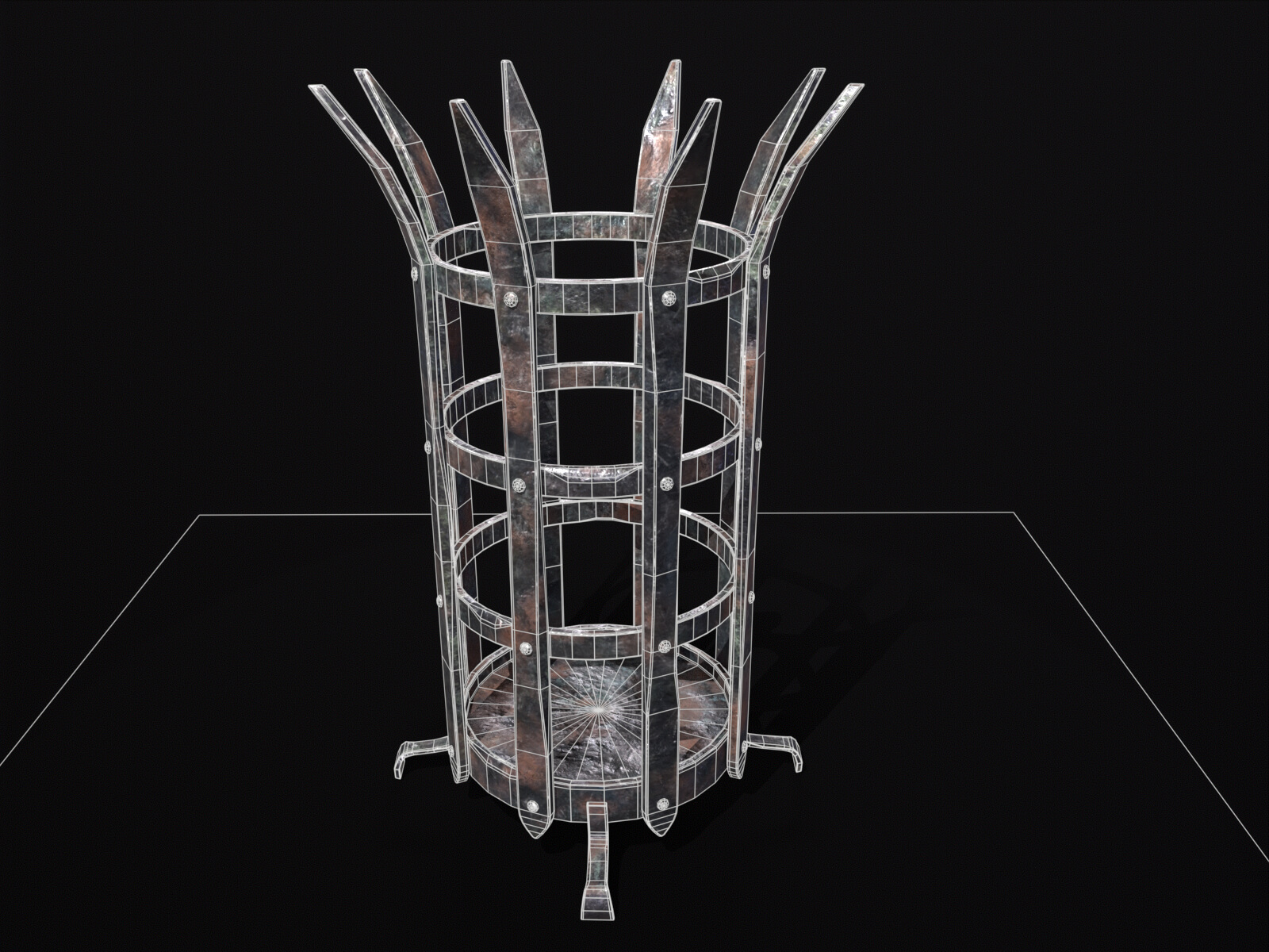 Spiked Fire Pit - 3D Model by clockworkcreations