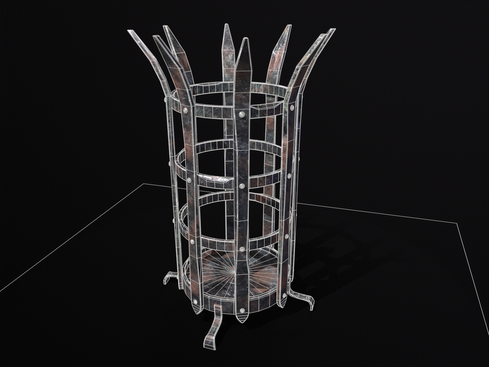 Spiked Fire Pit - 3D Model by clockworkcreations